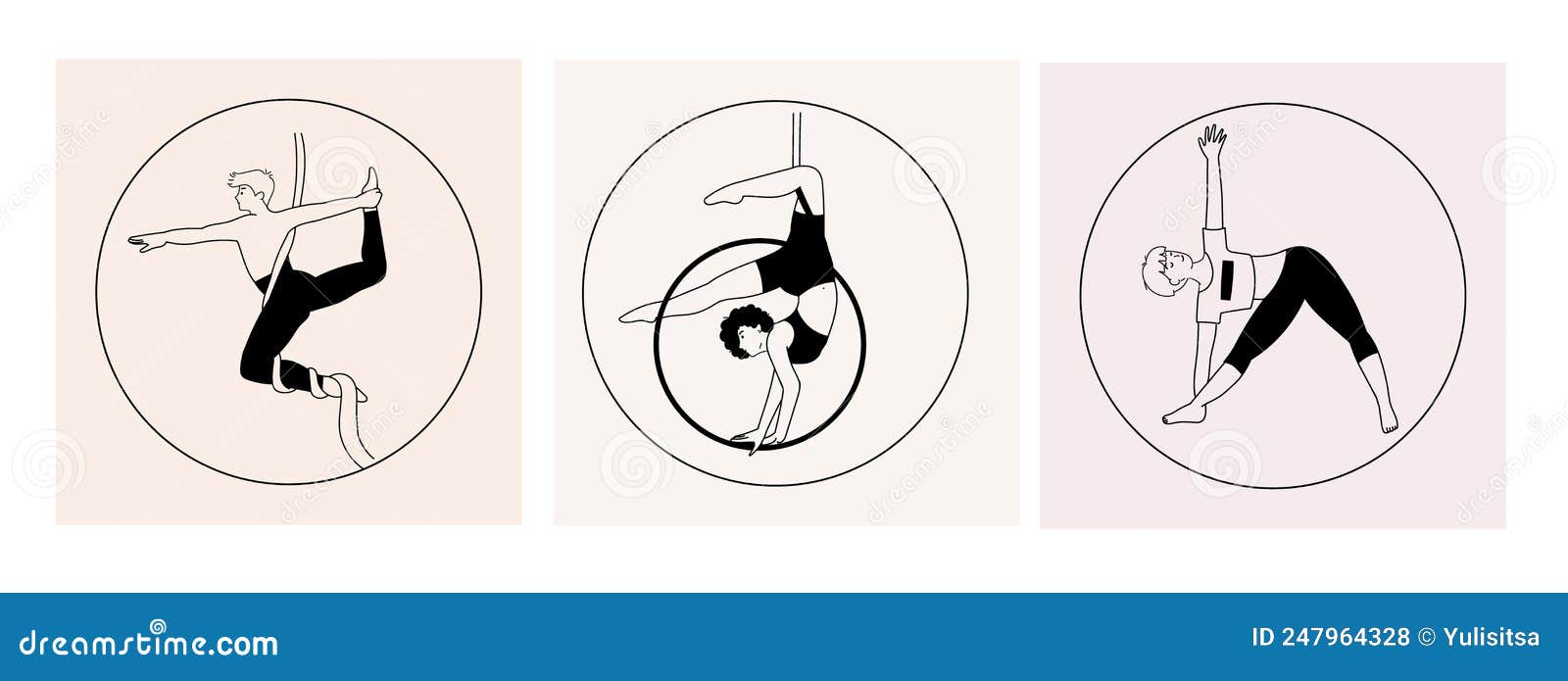 Acrobatic Dance Of Two Stylized Figures Of Man And Woman. Cartoon ...