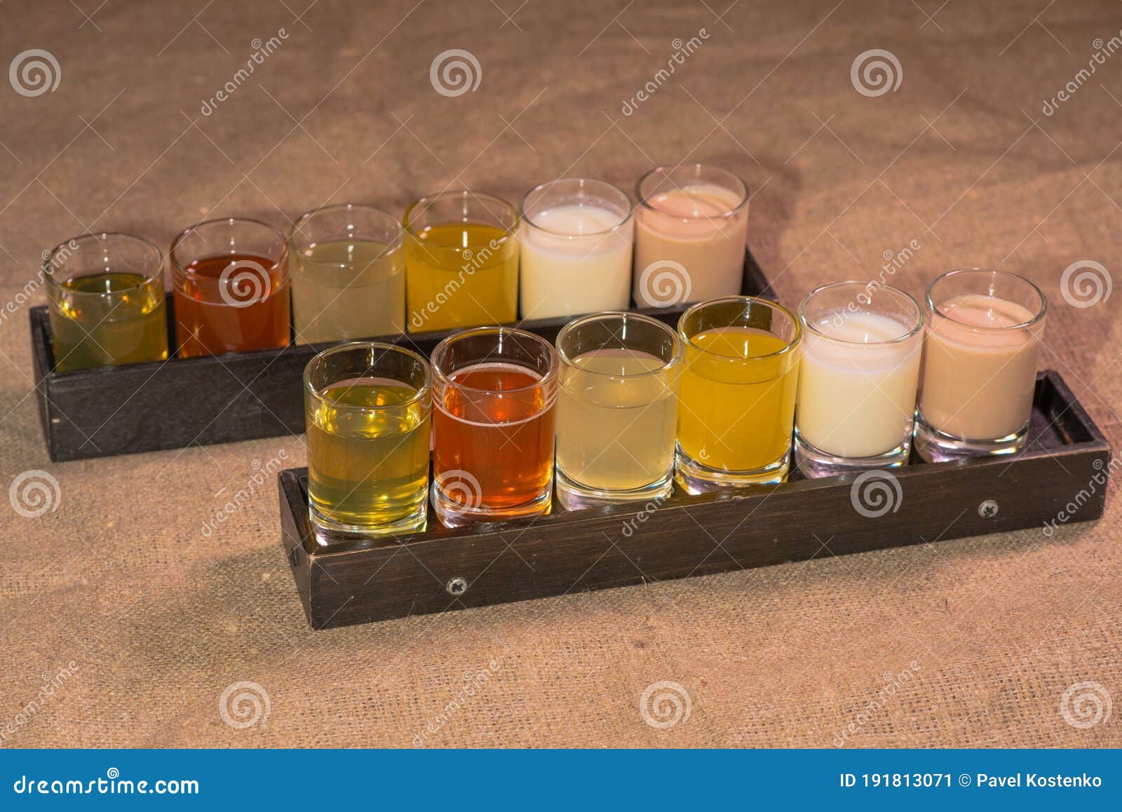 Set of Various Alcoholic Weak Drinks. Stock Image - Image of liquid ...