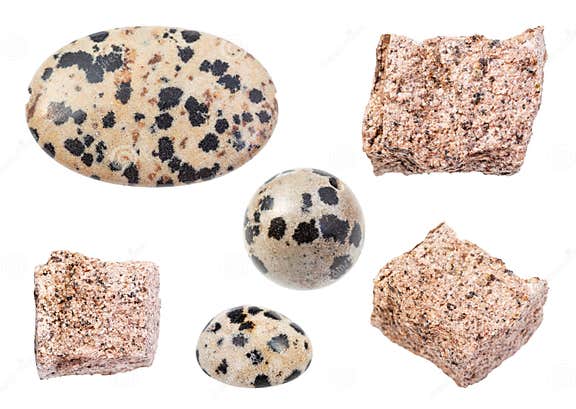 Set of Various Aplite Stones Isolated on White Stock Image - Image of ...