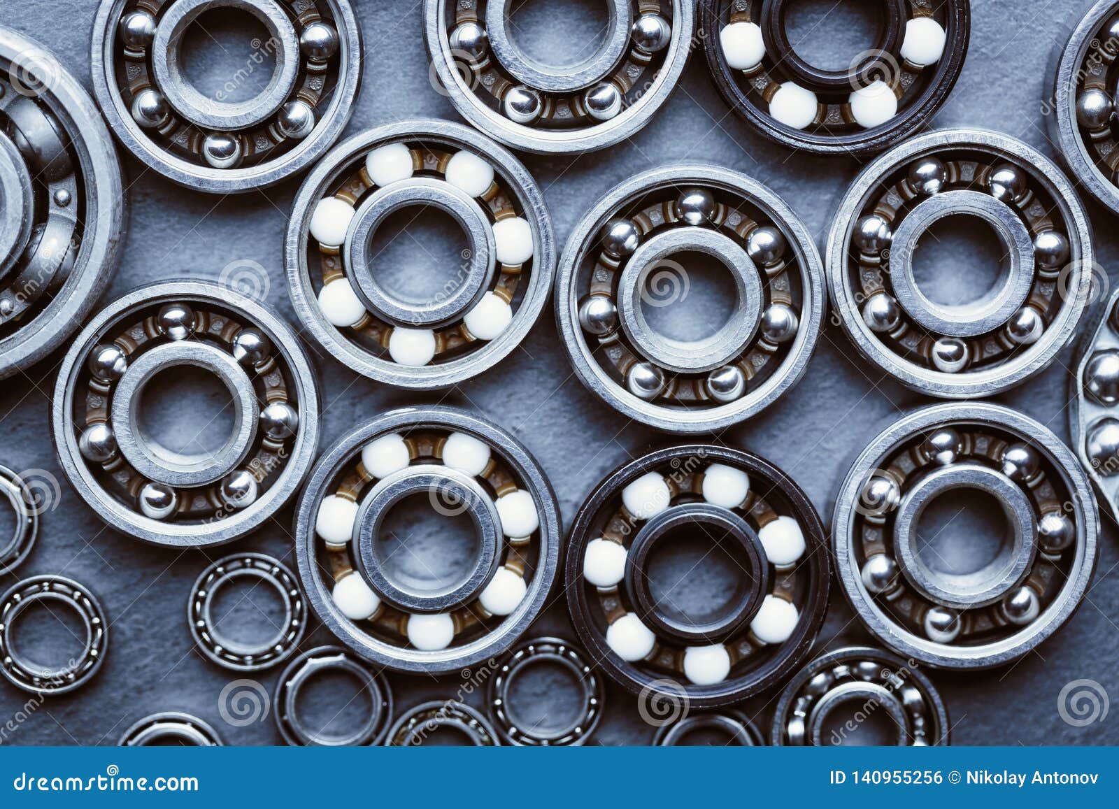 Set of Various Ball Bearings. Technology and Machinery Industrial ...