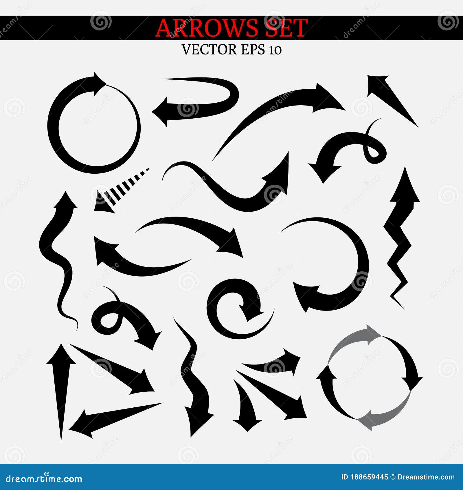Set of vector arrows stock vector. Illustration of round - 188659445