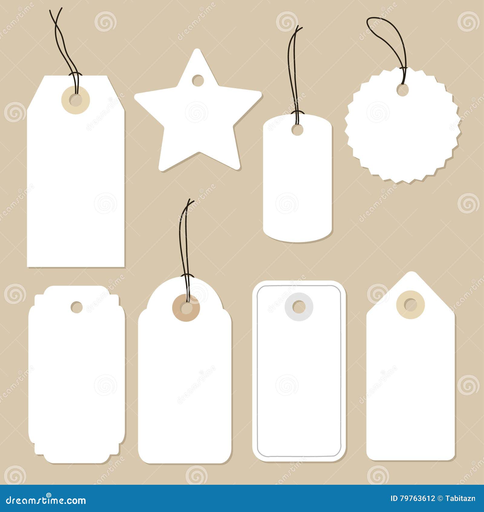 Set of Various Blank Paper Tags, Labels, Stickers. Isolated Elements ...