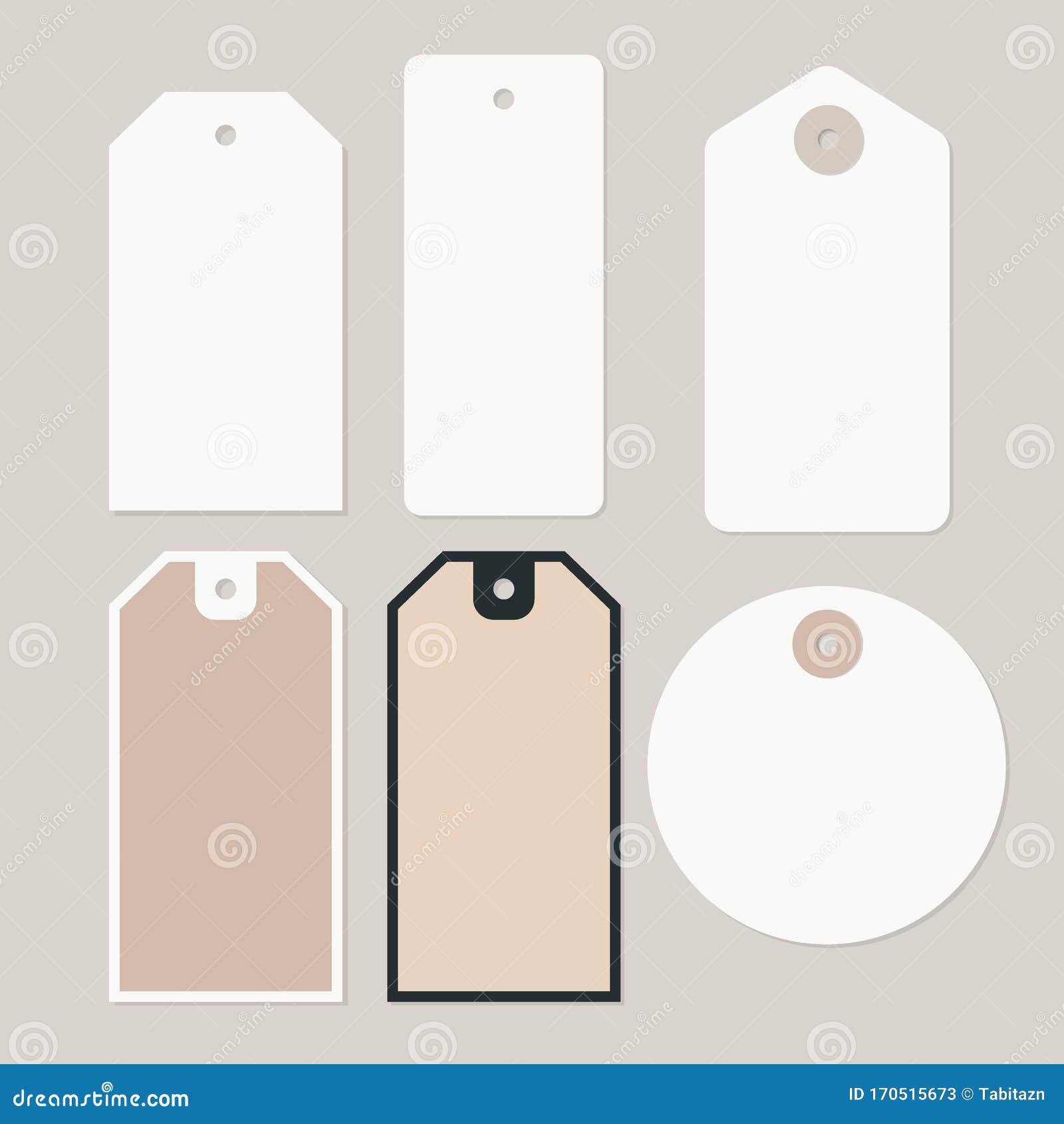 Set of Various Blank White Paper Gift Tags, Labels, Stickers. Isolated ...