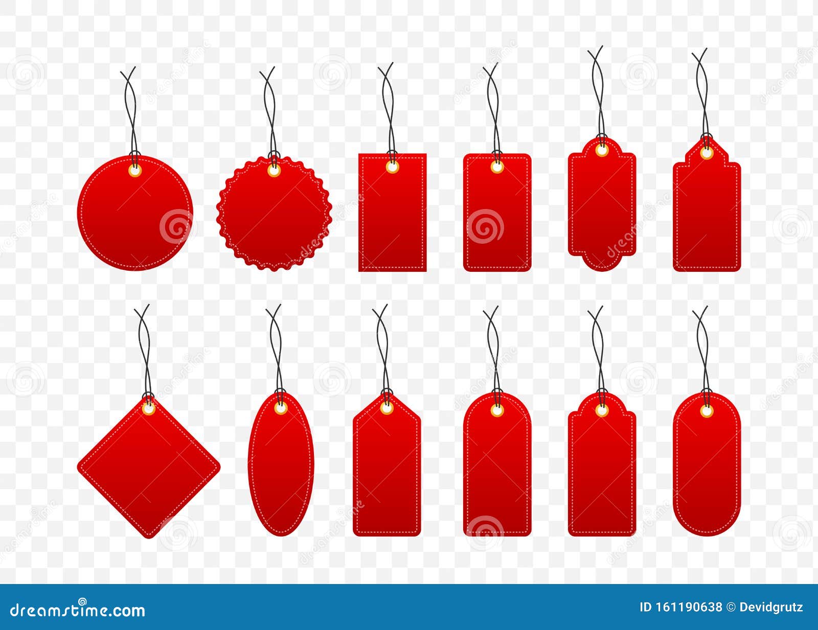 Set of Various Blank White Paper Tags, Labels, Stickers. Isolated ...