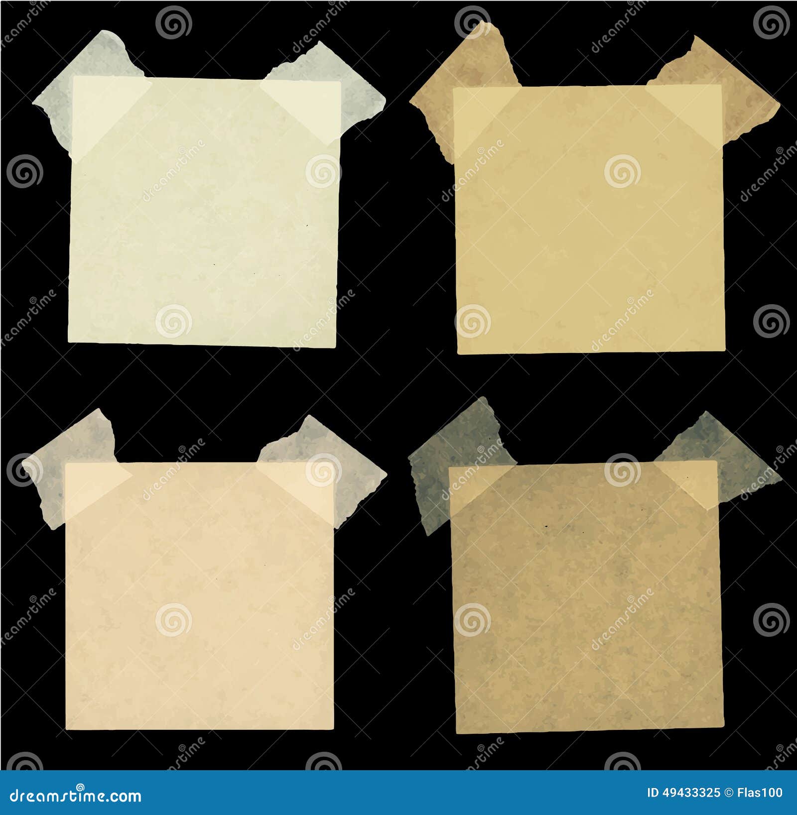 Set of Various Brown Note Papers Stock Vector - Illustration of notice ...