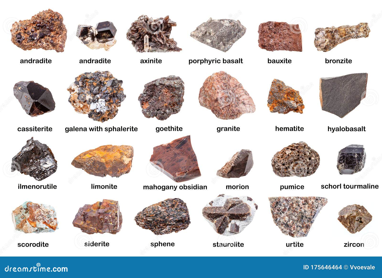 Set of Various Brown Unpolished Minerals with Name Stock Photo - Image ... Set of Various Brown Unpolished Minerals with Name Stock Photo - Image ...