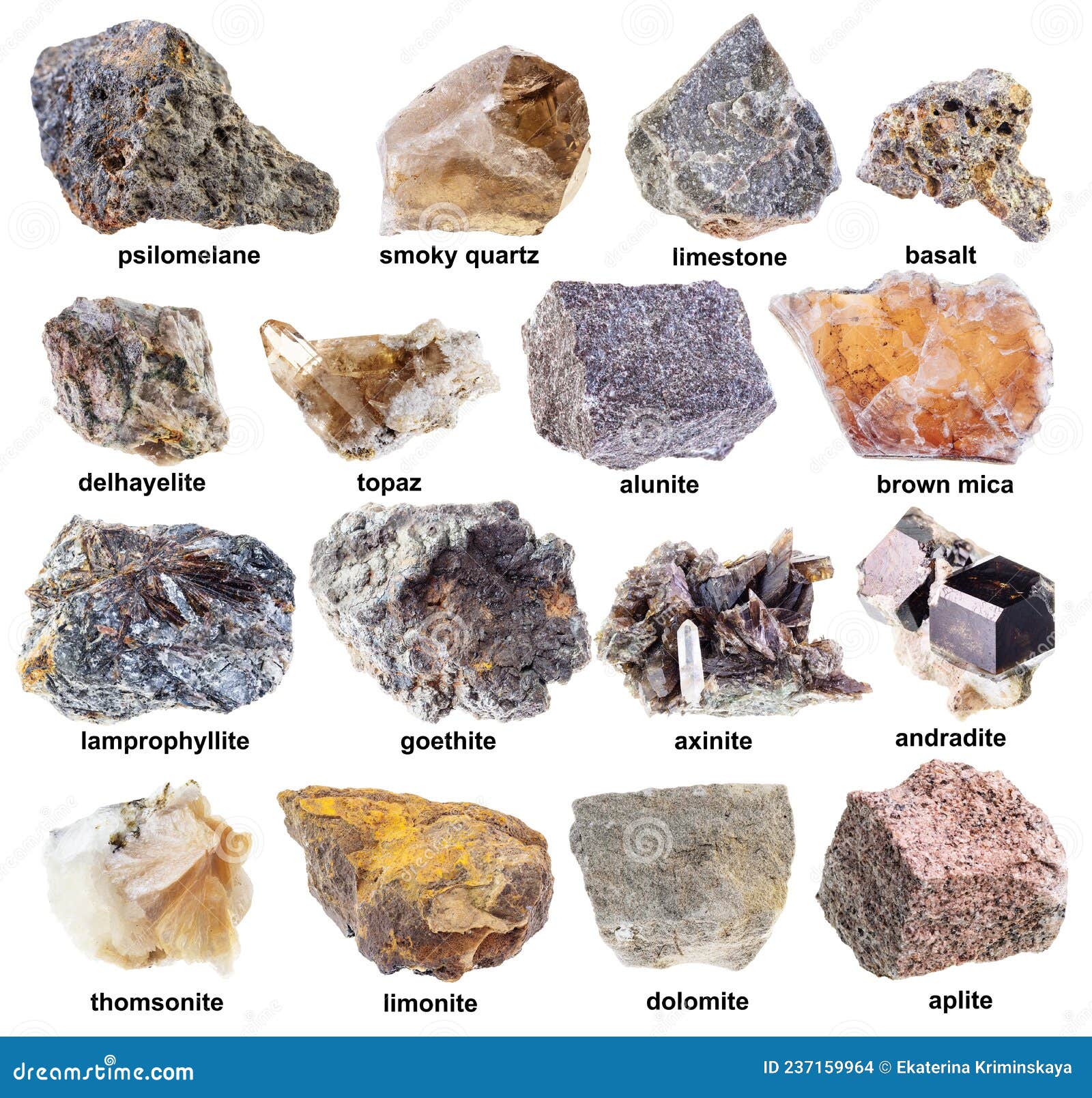 Set of Various Brown Unpolished Minerals with Name Stock Photo - Image ... Set of Various Brown Unpolished Minerals with Name Stock Photo - Image ...