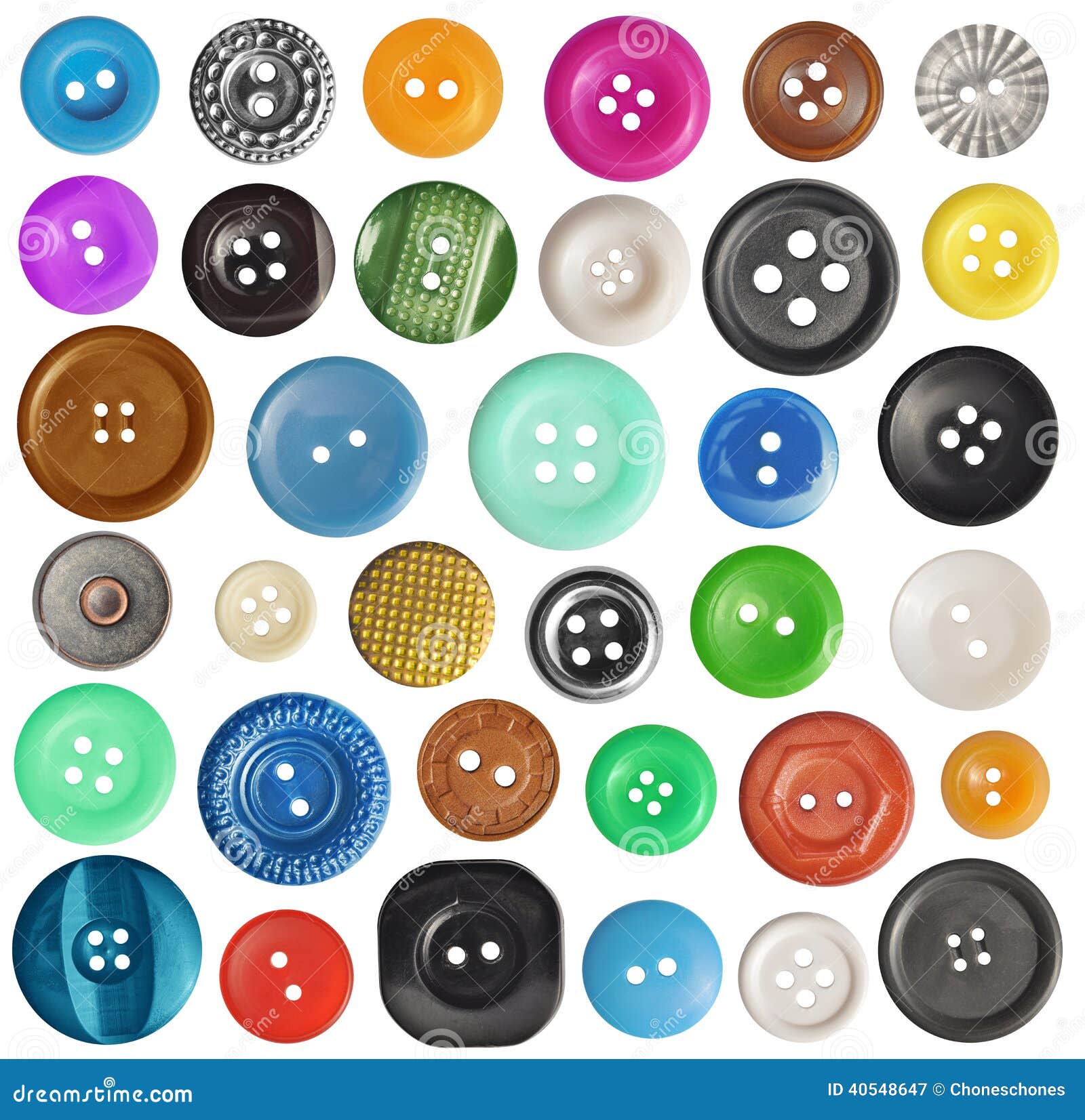 Set of various buttons stock illustration. Illustration of accessory ...