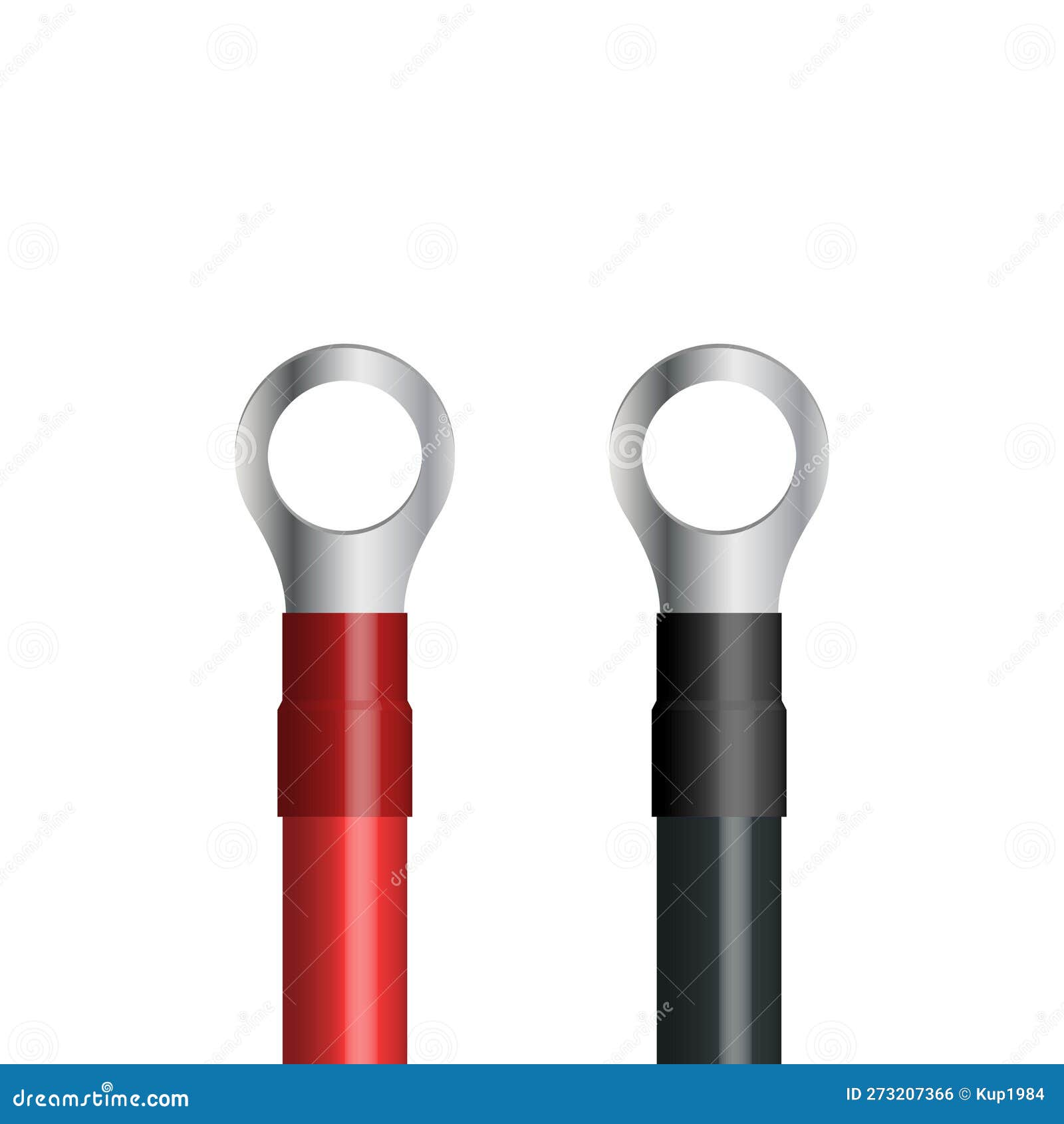 Set of Various Cable Lugs with Wire, 3D Vector Illustration Stock ...