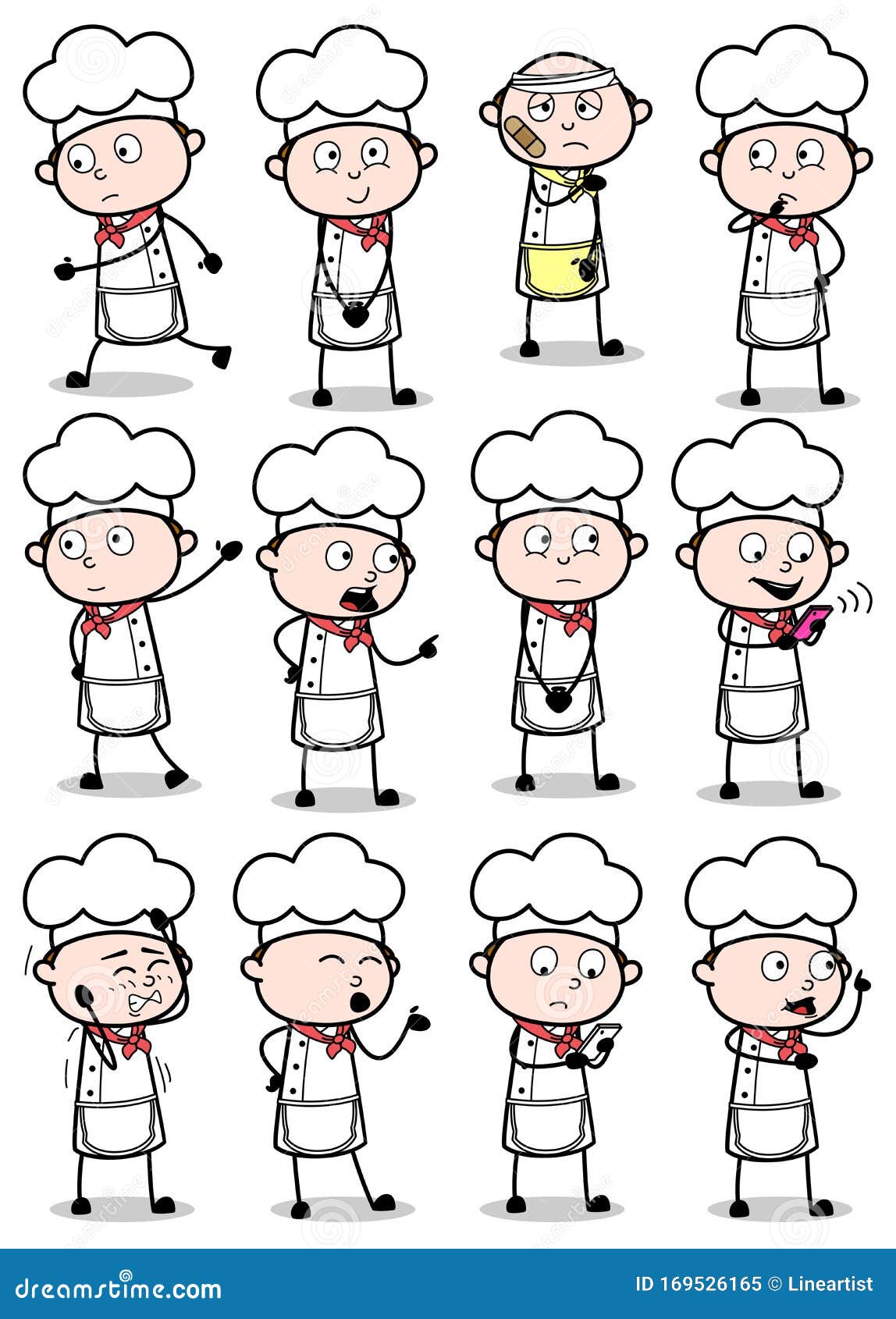 Set of Various Cartoon Chef Poses - Different Concepts Vector ...