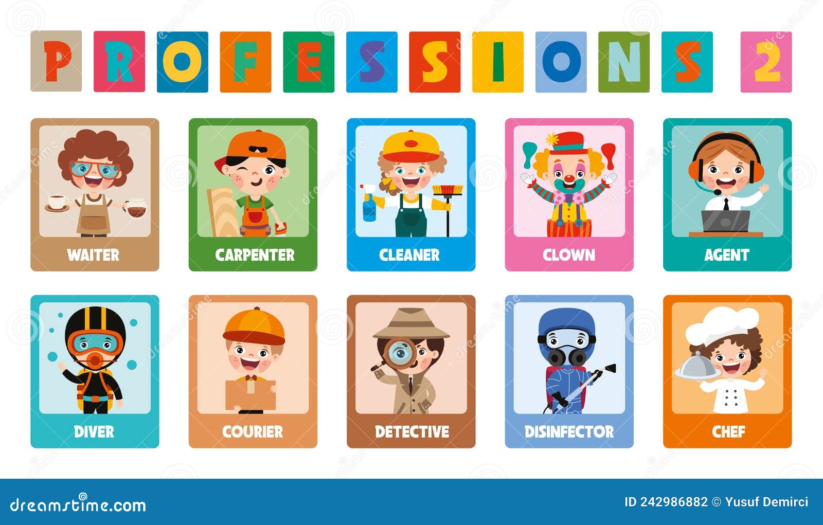 Set of Various Cartoon Professions Stock Vector - Illustration of ...
