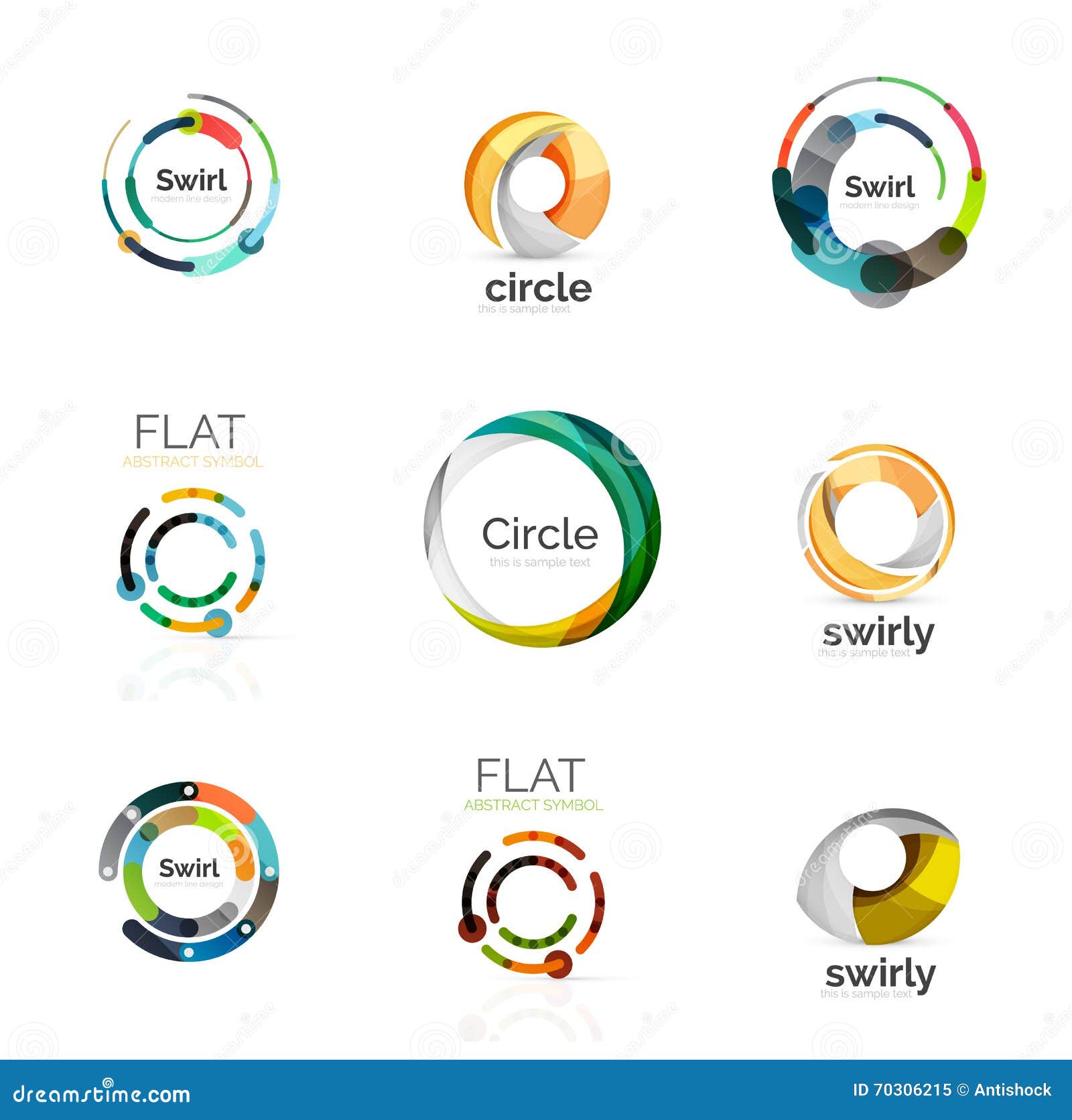 Set of Various Circle Logos Stock Illustration - Illustration of circle ...