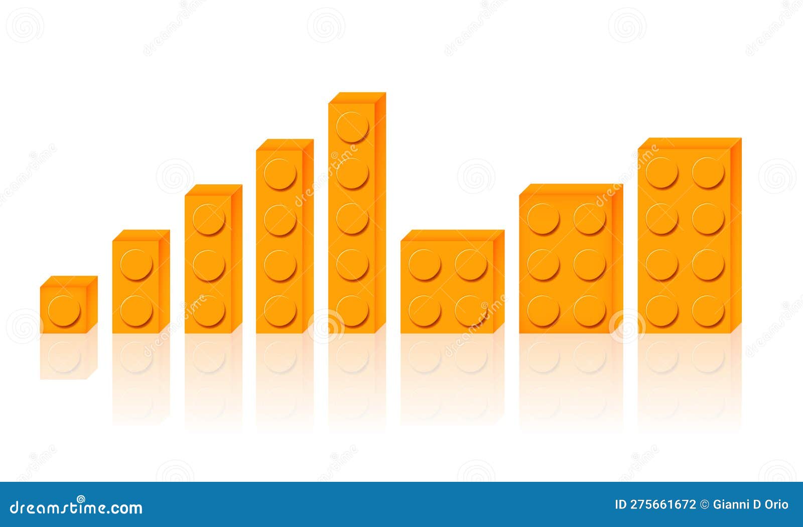 Set of Various Colored Bricks Stock Illustration - Illustration of ...