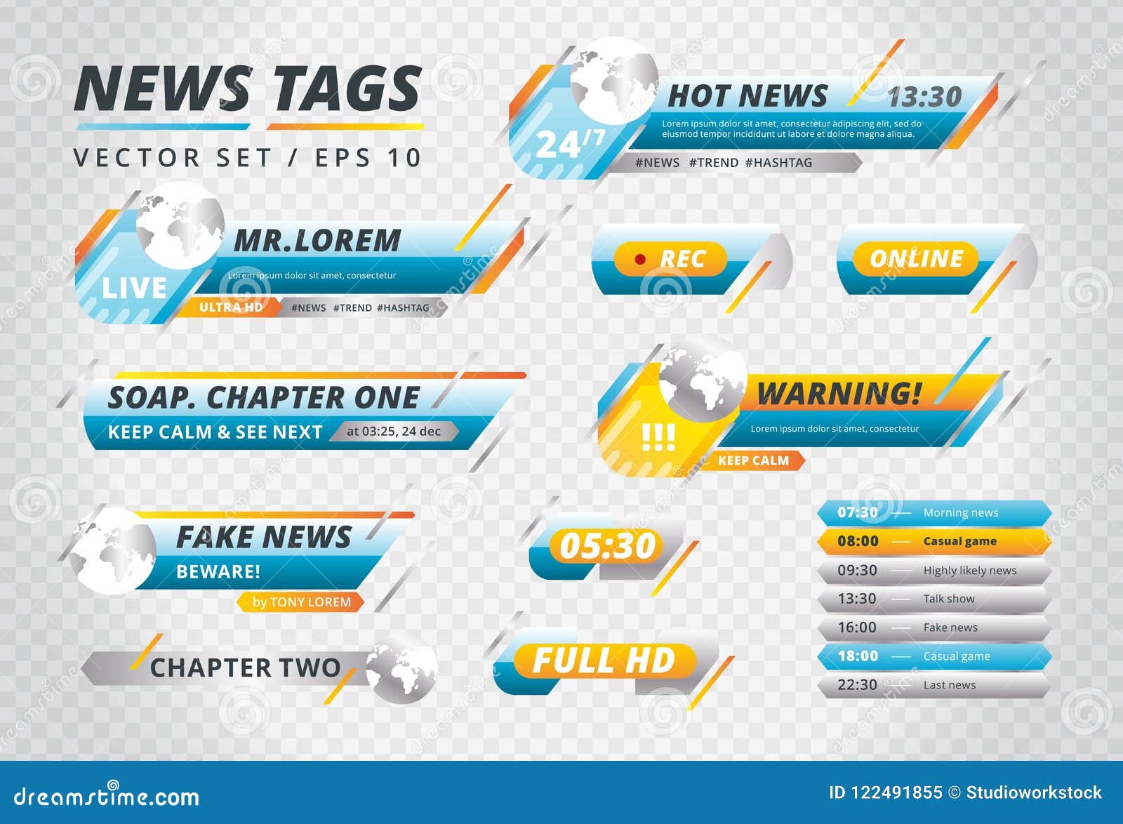 Collection of News Vector Tags Stock Vector - Illustration of graphic ...