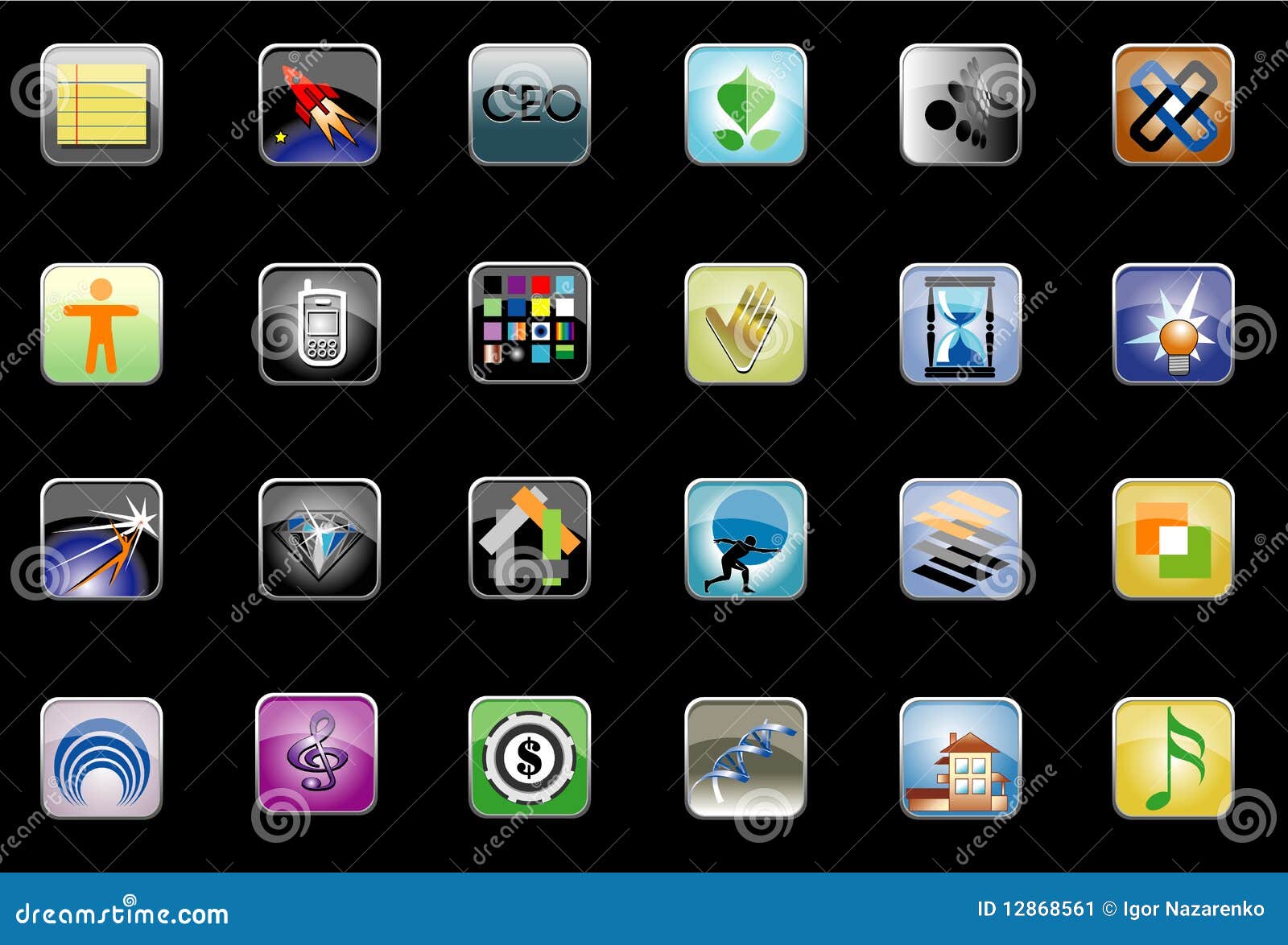 Set of Various Computer Icons Stock Vector - Illustration of people ...