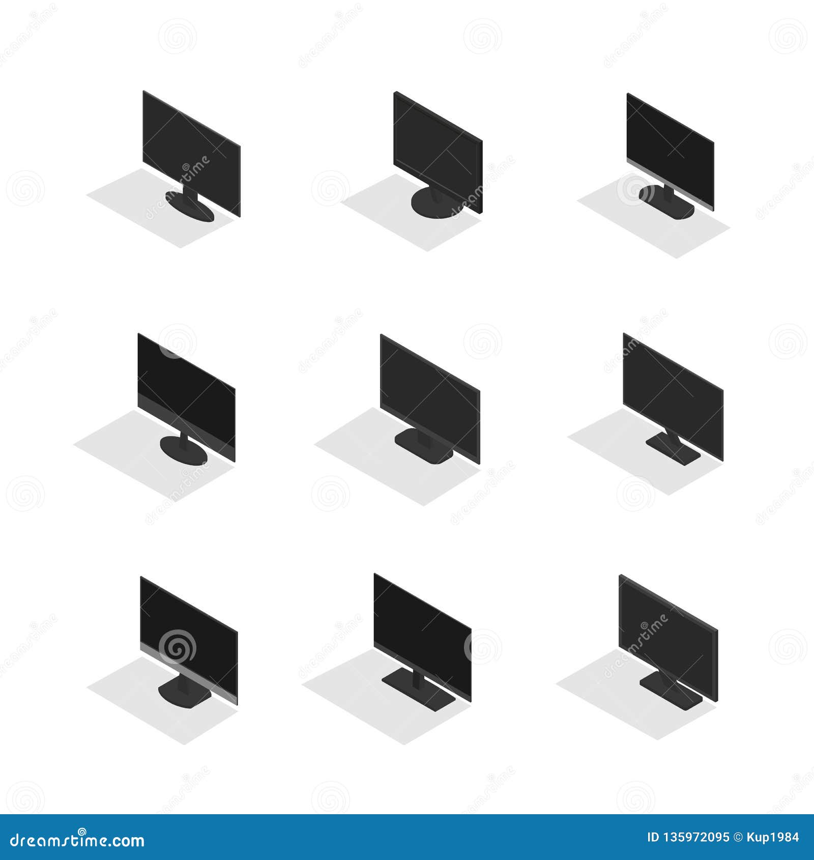 Set of Flat Monitors in 3D, Vector Illustration Stock Vector ...