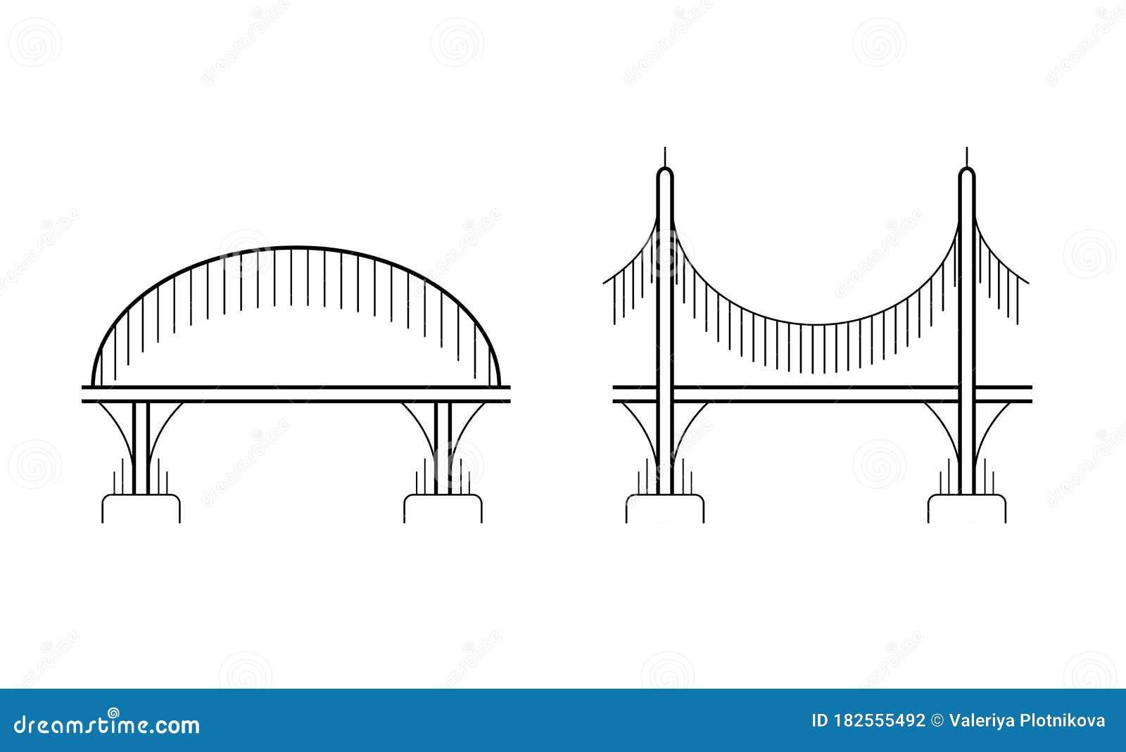 Set of Various Contour Bridges on Columns. City Communications. the ...