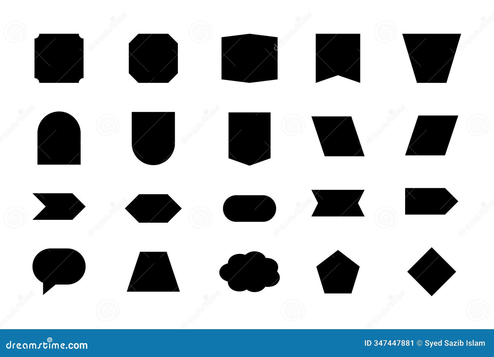 Set of Various Deferent Shape Icon 02 Stock Vector - Illustration of ...
