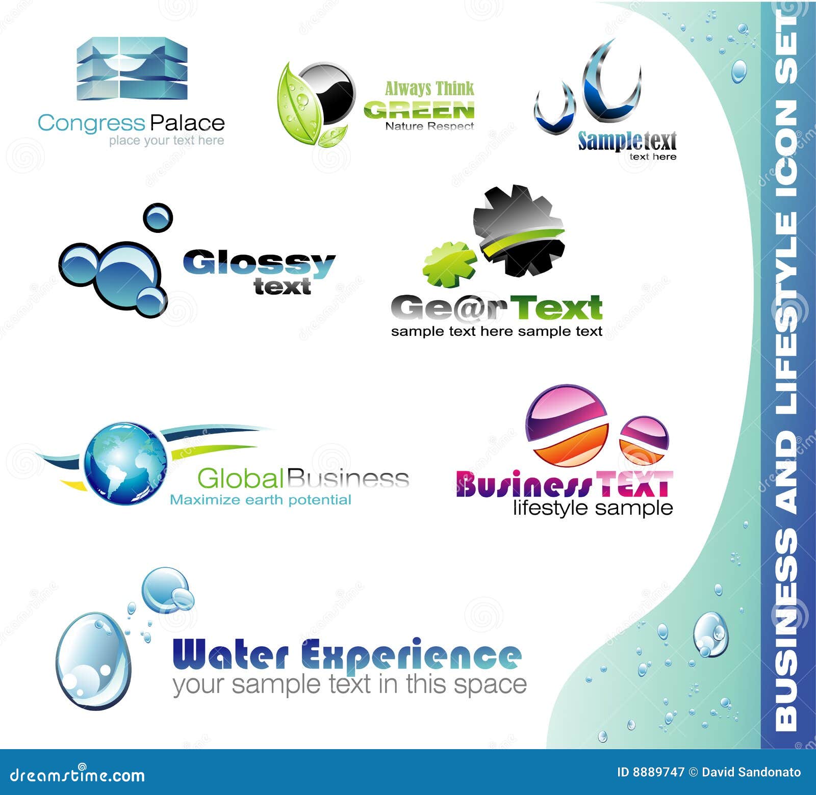 Set of Various Design Elements Stock Vector - Illustration of global ...