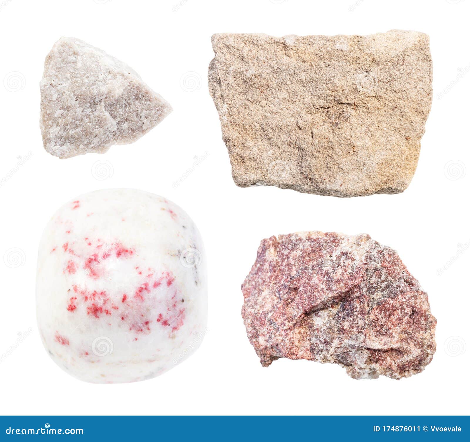Set of Various Dolomite Rocks Isolated on White Stock Image - Image of ...