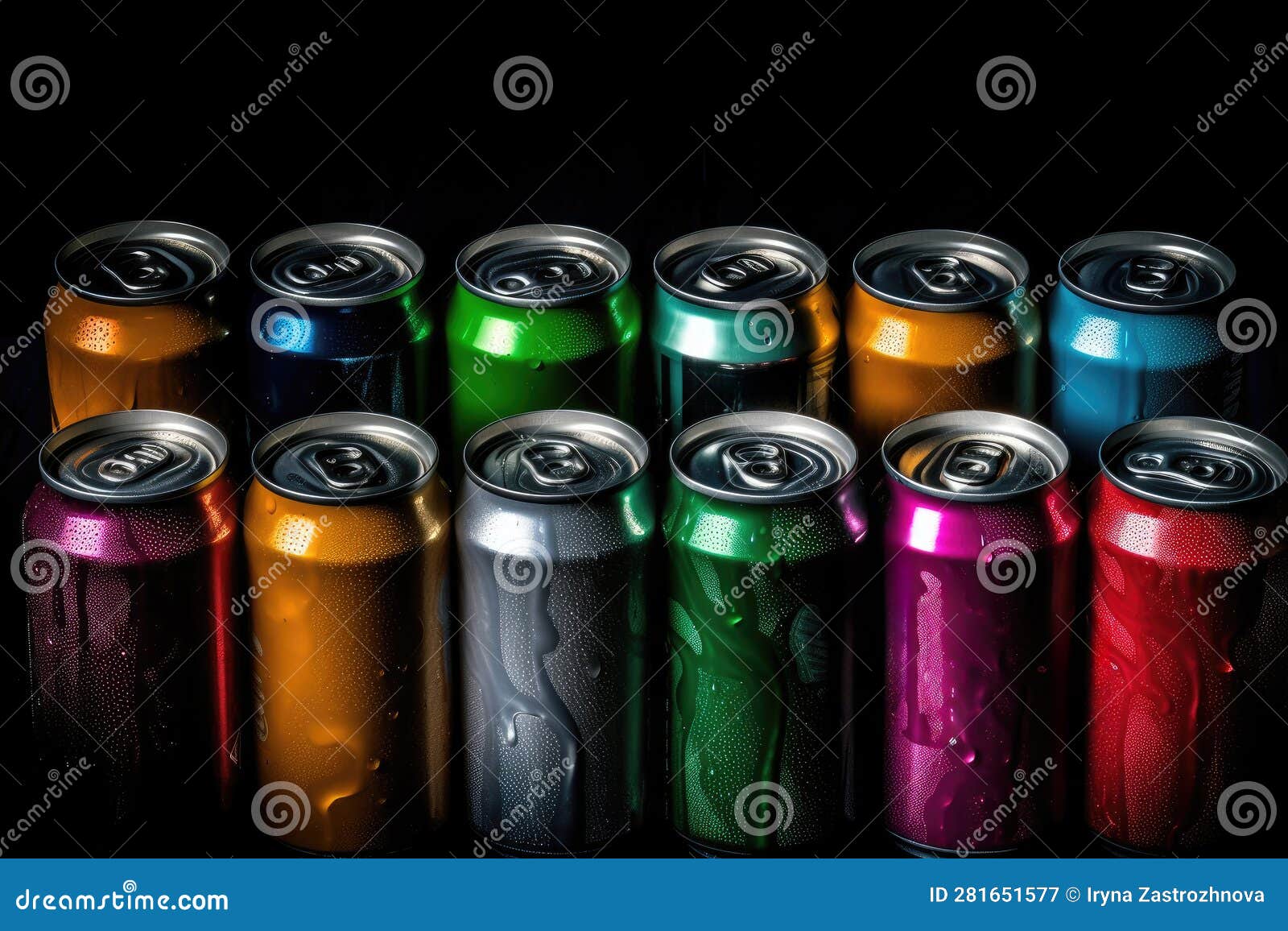 A Set of Various Drinks in Cans Stock Illustration - Illustration of ...