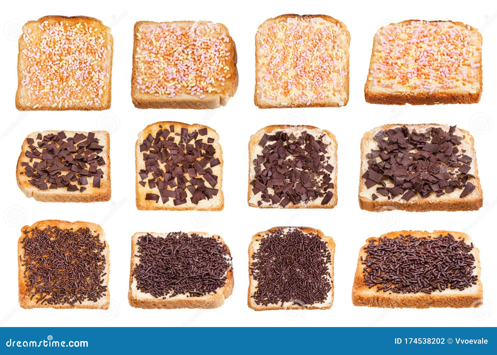 Set of Various Dutch Sweet Toasts Isolated Stock Photo - Image of open ...