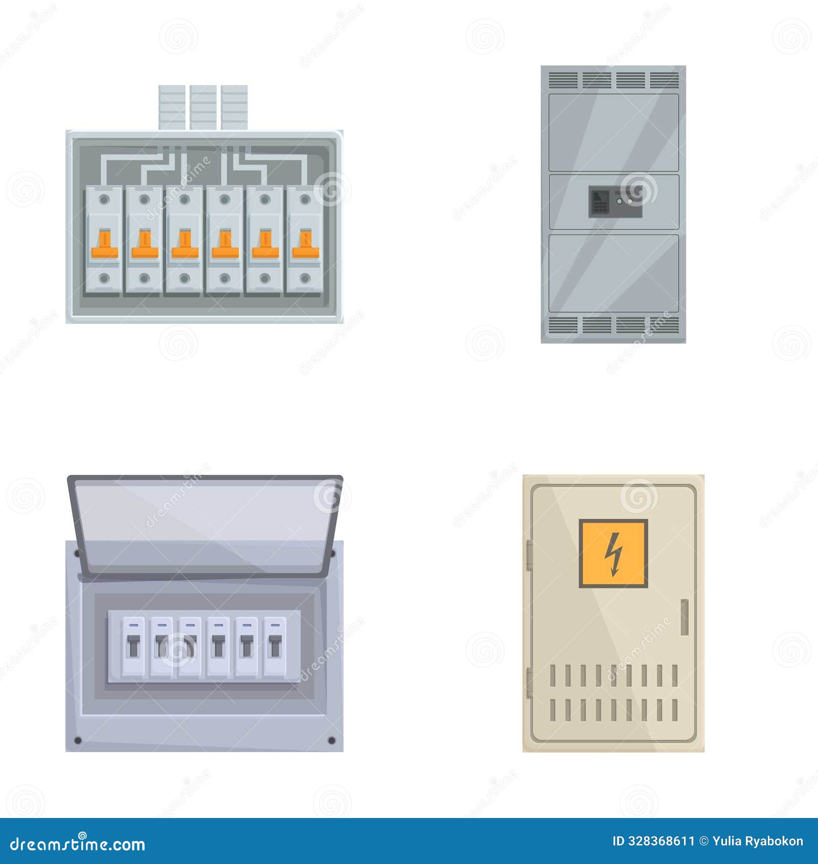 Set Of Electrical Panels And Switches Vector Illustration ...