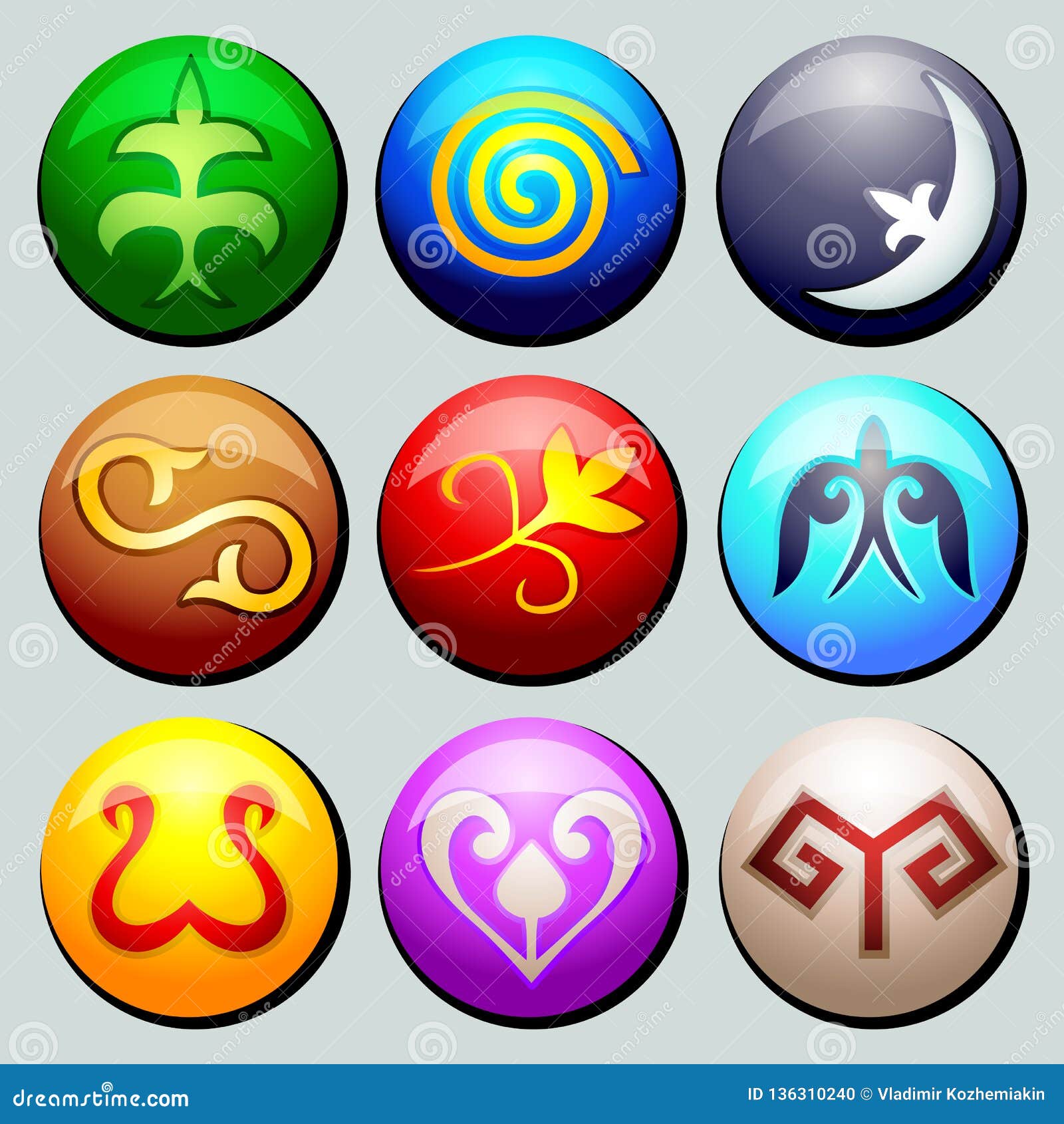 Set of Various Elements of Turkic Ornaments. Stock Vector ...