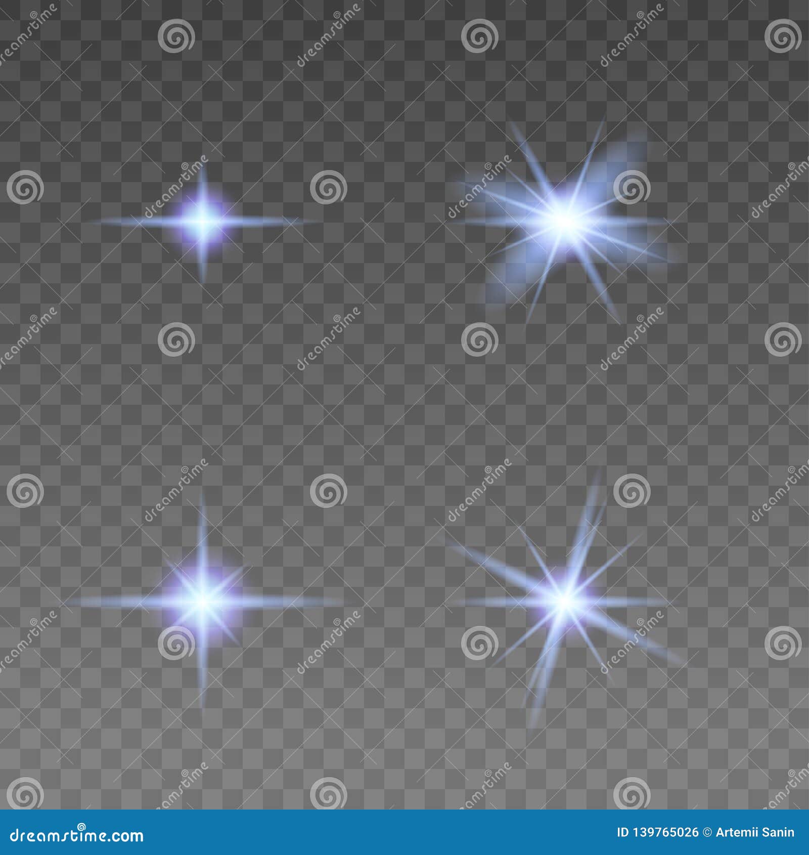 Set of Various Flare Elements. Vector Illustration with Light Effects ...