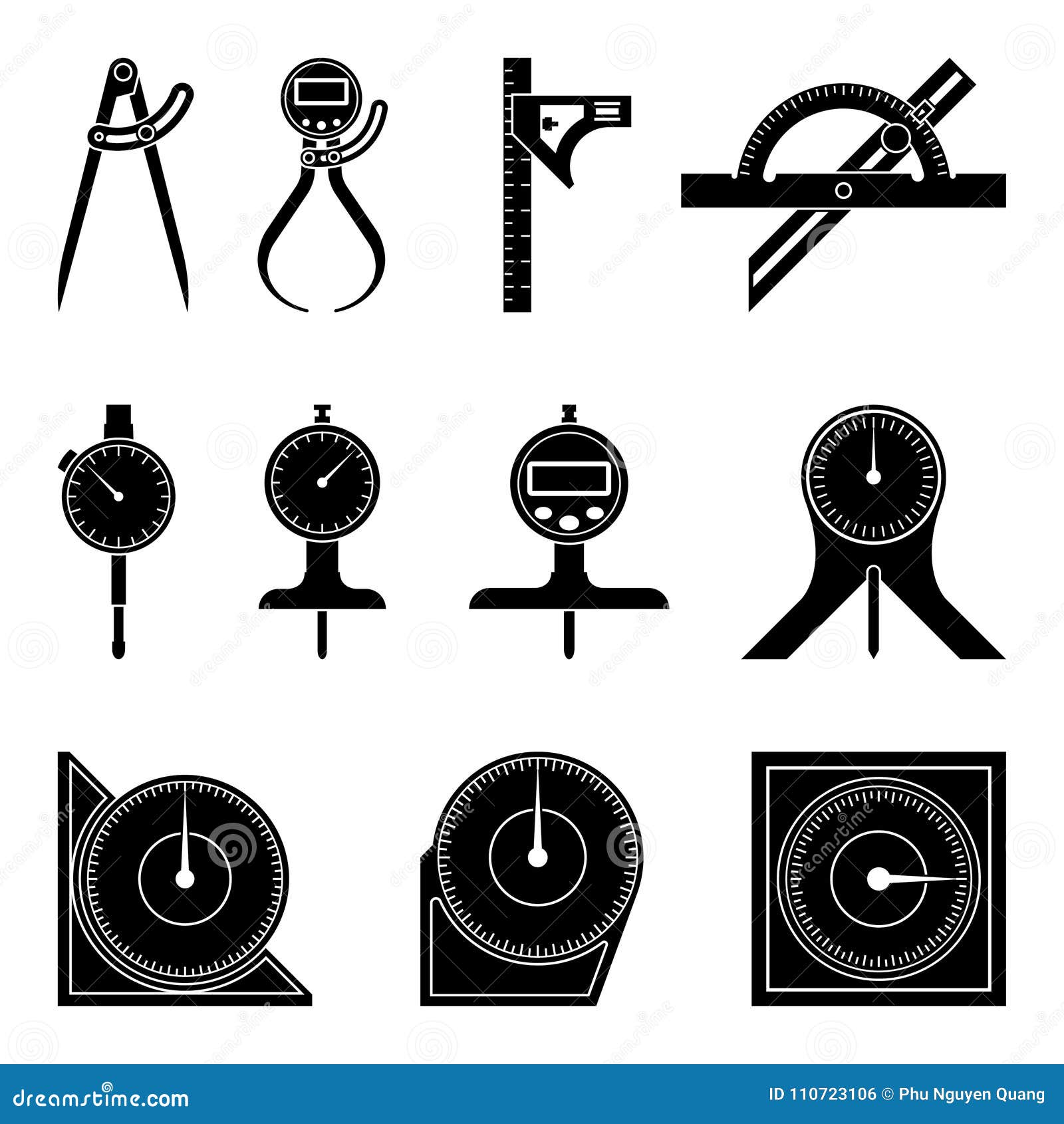 Set of Various Forms of Measuring Tool Vector Icons Stock Vector ...