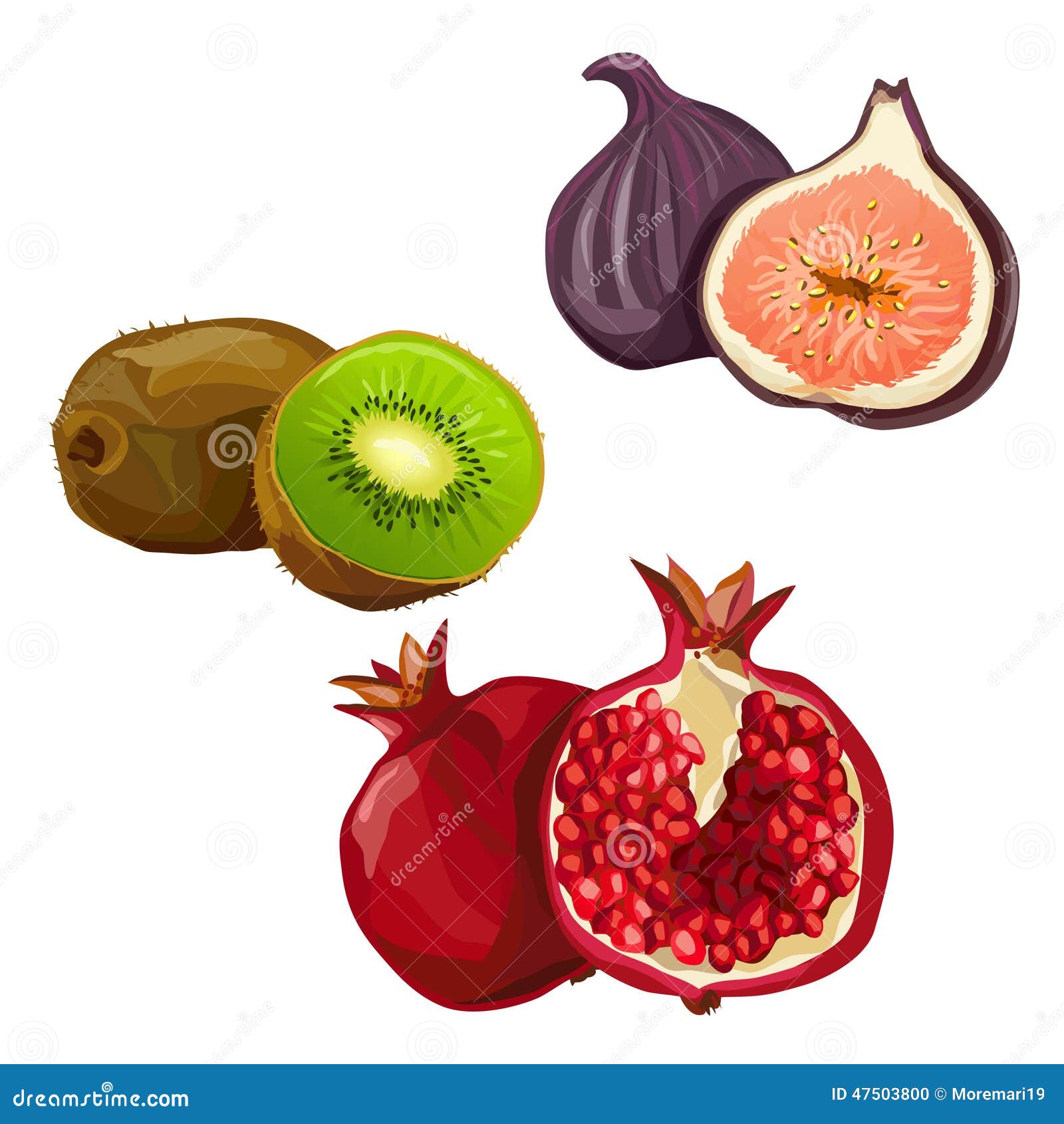 Various Fruit Collection. Vector Fruits Cartoons Set. Fruit Clipart ...