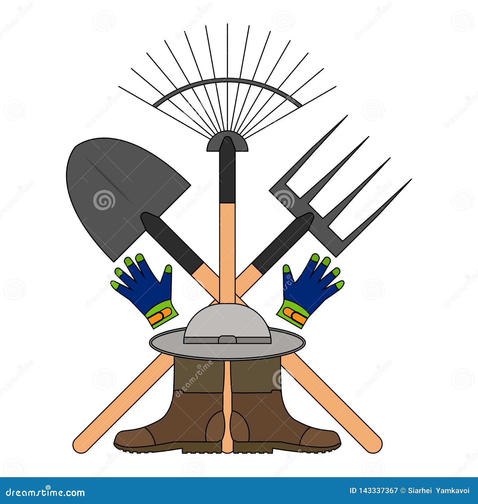 Gardening Tools Logo. Items for Gardening and Farming. Set of Farm ...