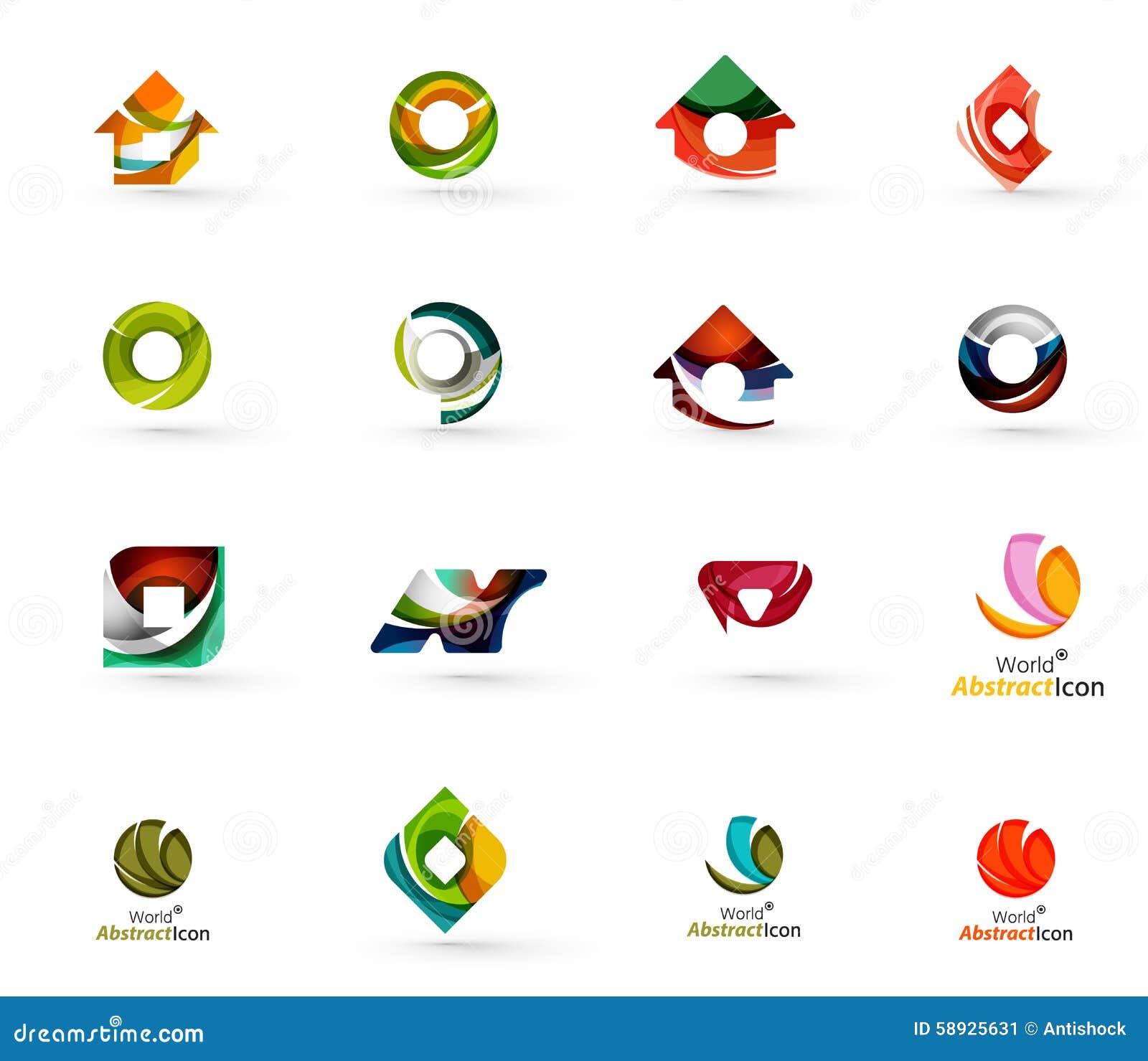 Set of Various Geometric Icons - Rectangles Stock Vector - Illustration ...