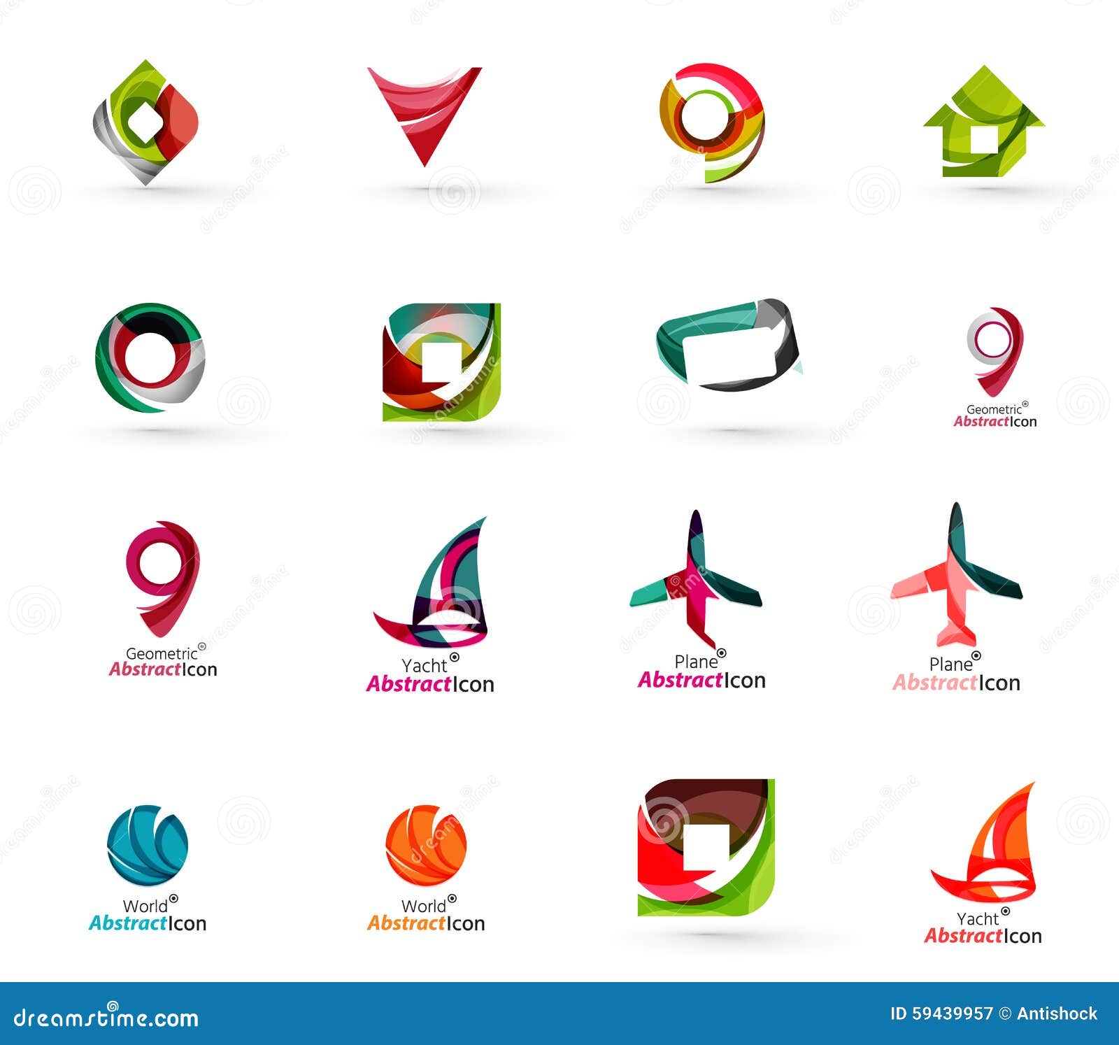Set of Various Geometric Icons - Rectangles Stock Vector - Illustration ...