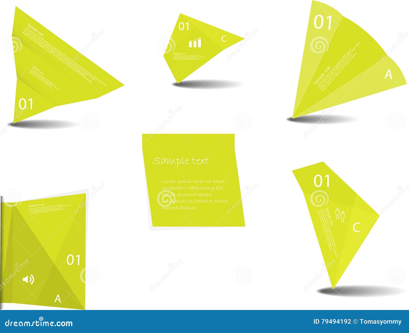 Set of Various Graphic Elements with Green Color Stock Vector ...