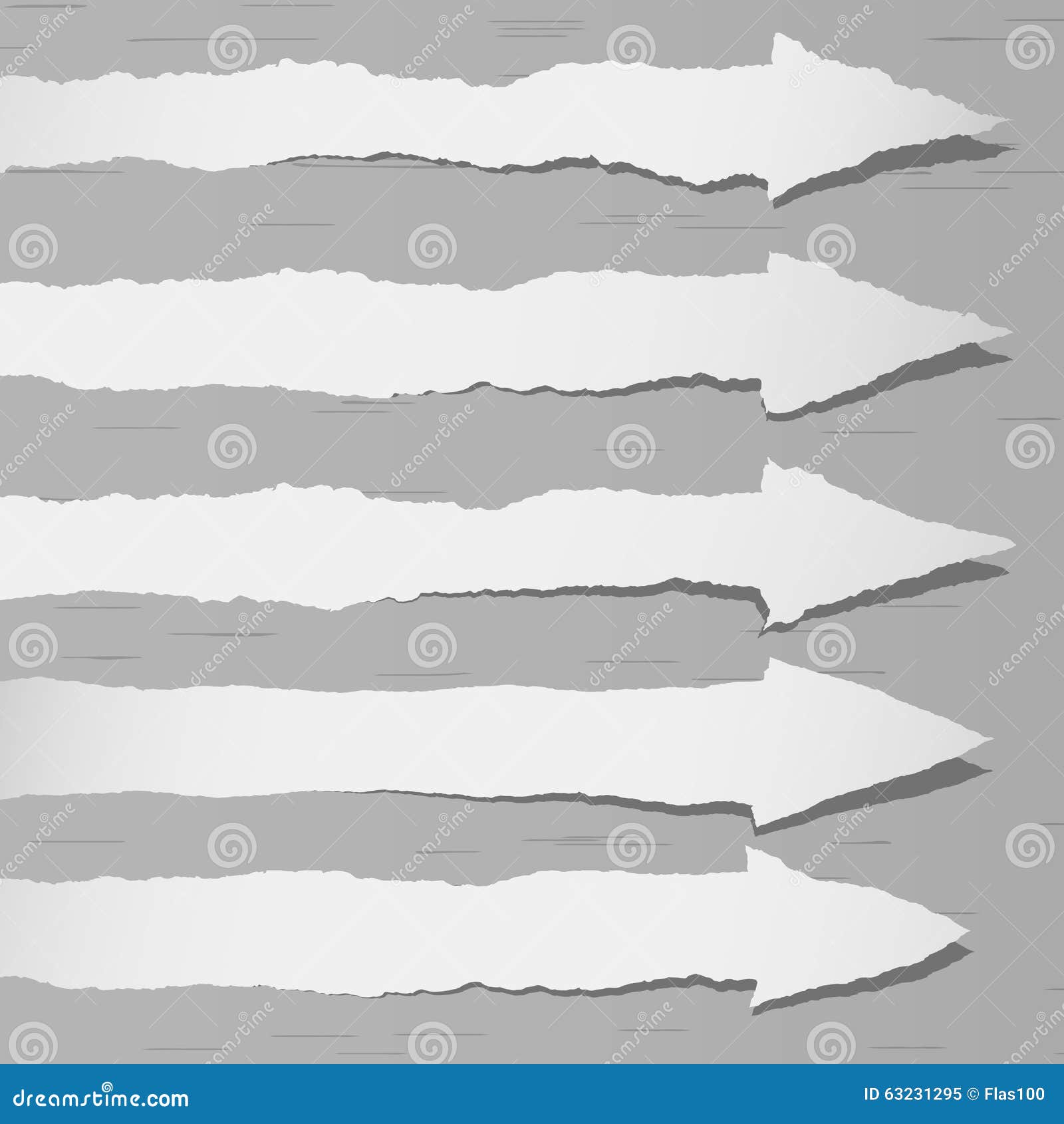 Set of Various Gray Torn Papers Arrows Symbols Stock Vector ...