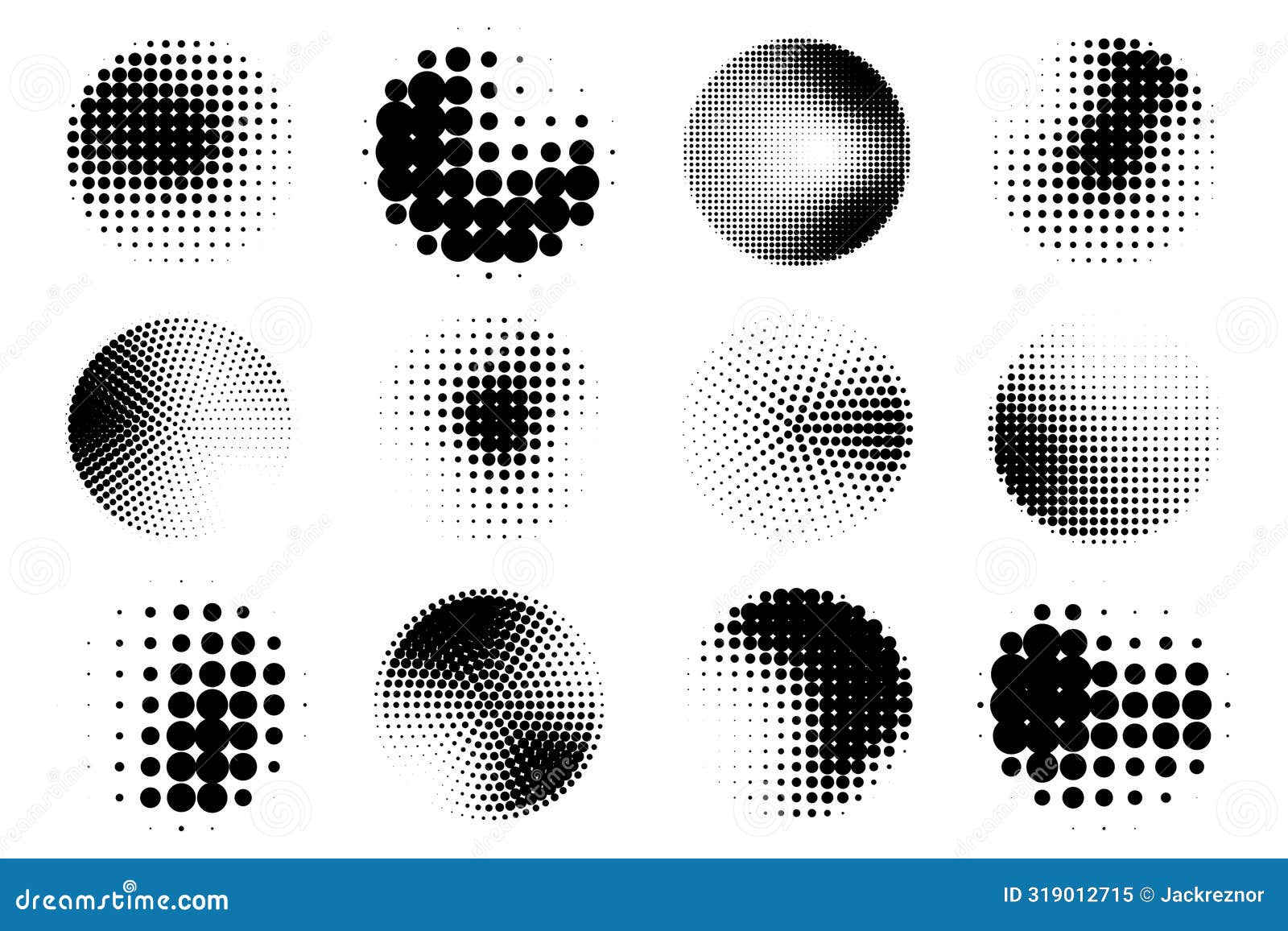 Set of Various Halftone Design Elements Stock Vector - Illustration of ...