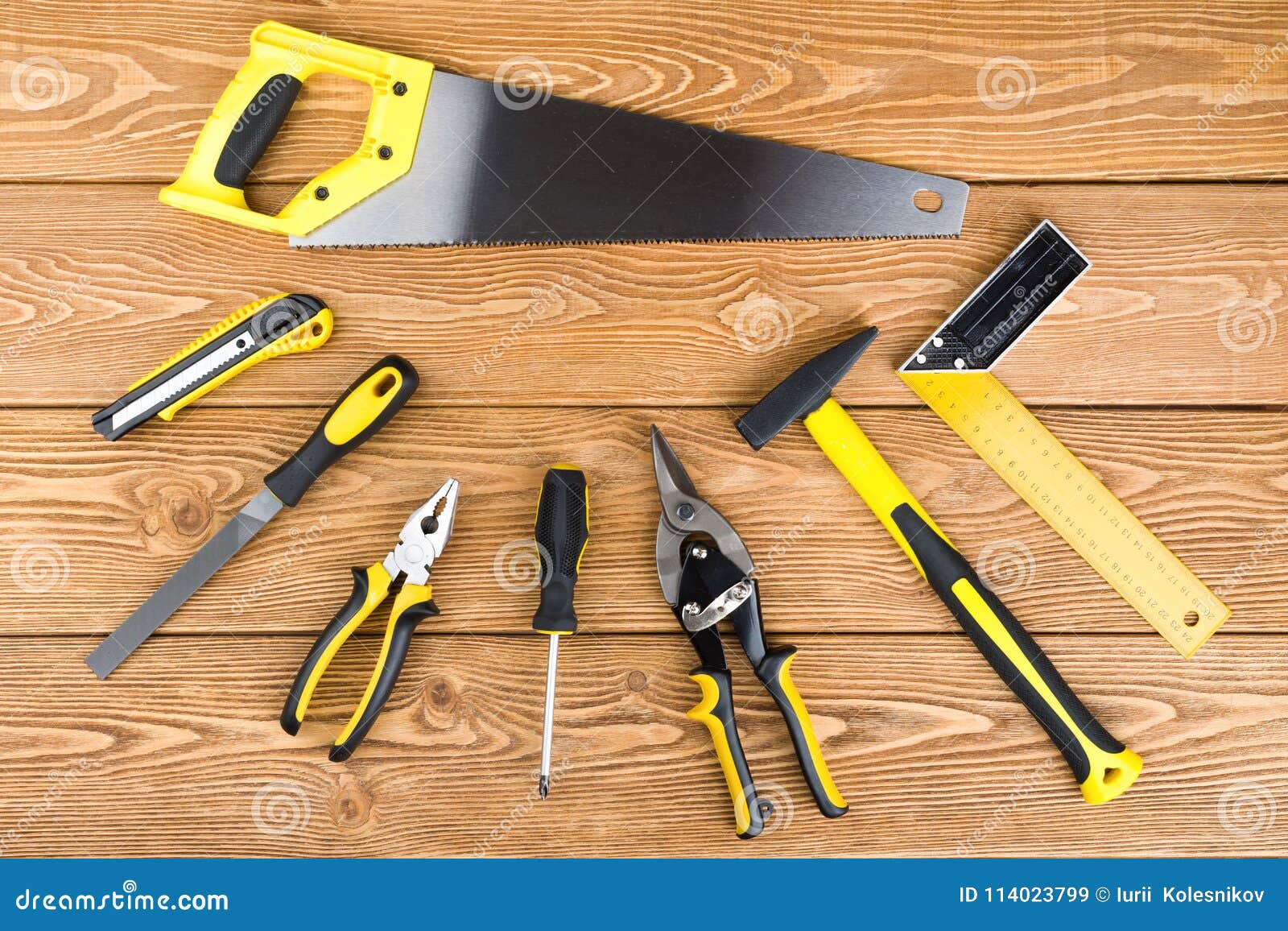 Set of various hand tools stock image. Image of black - 114023799