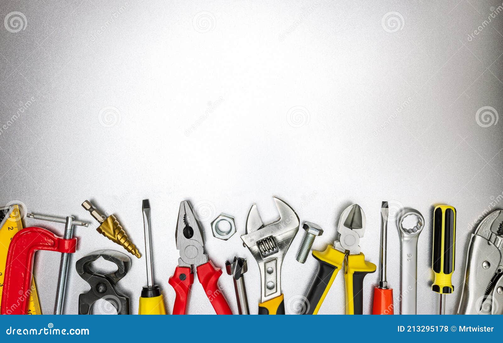Set of Various Hand Work Tools for Construction and Renovation Job on ...