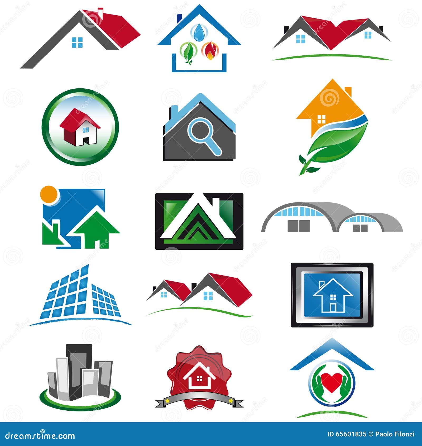 Set of various house icon stock vector. Illustration of business - 65601835
