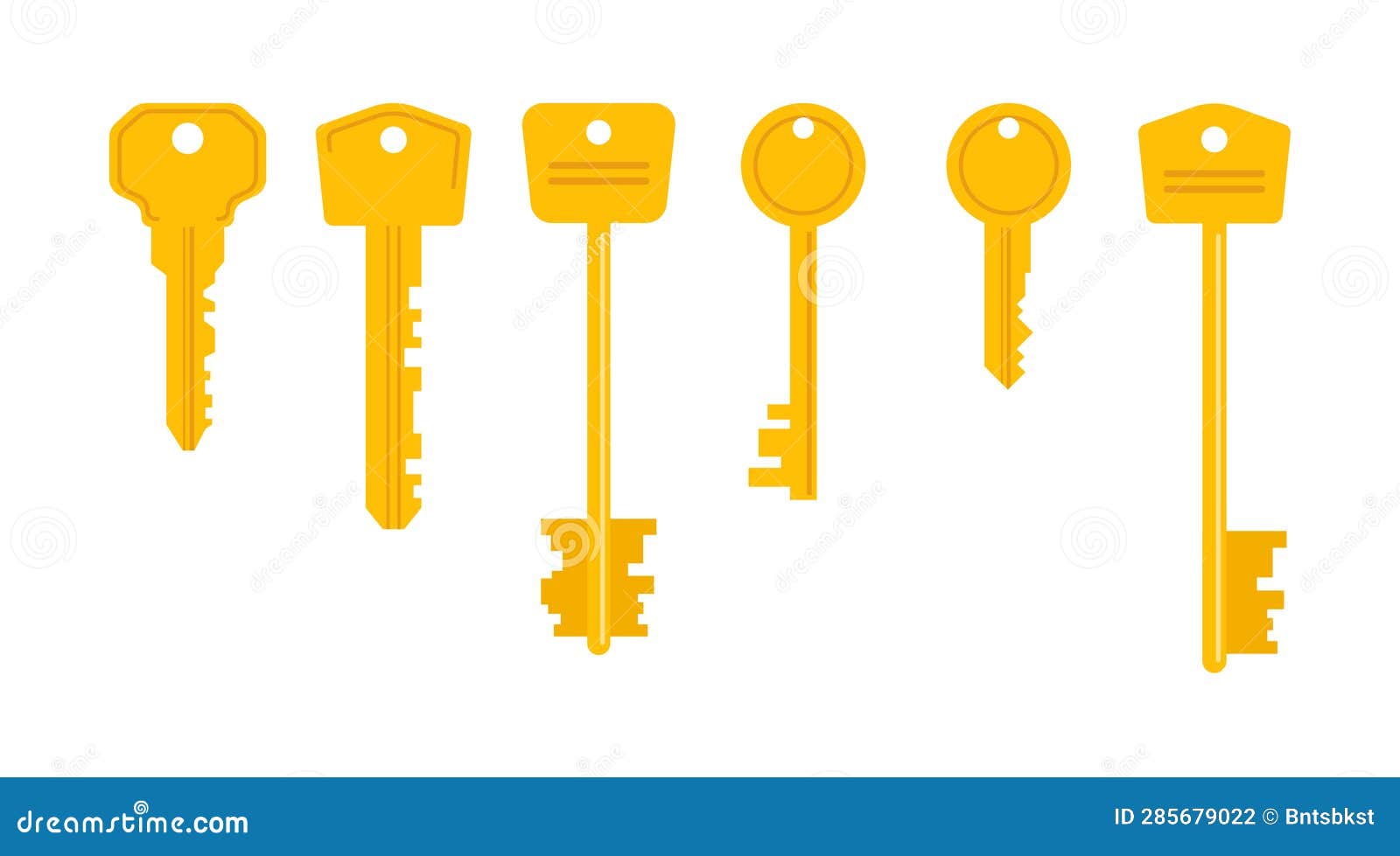 Keys Different Shapes. Set Of Vector Illustrations. | CartoonDealer.com ...