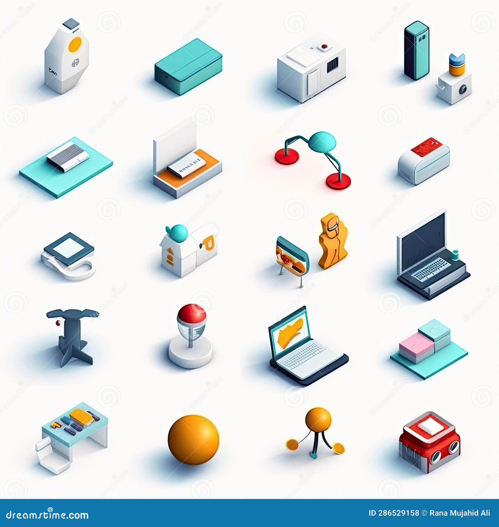 A Set of Various Icons Colletion, Generative AI Stock Illustration ...