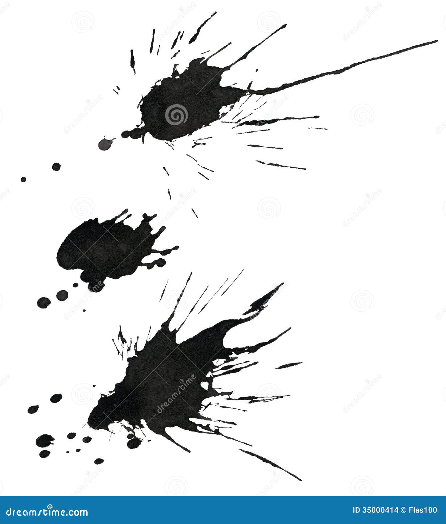 Set of Various Ink Splatter Stock Illustration - Illustration of ...