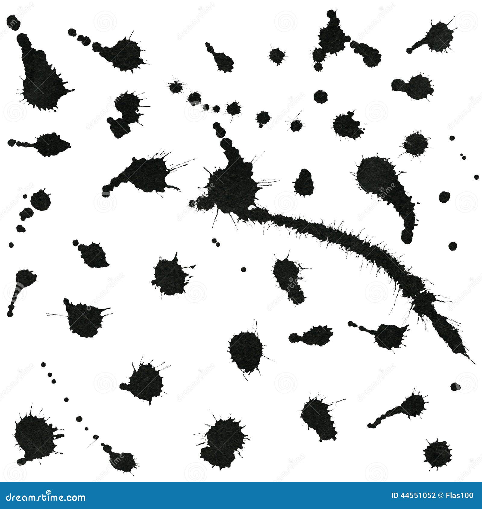 Set of Various Ink Splatter Stock Illustration - Illustration of line ...