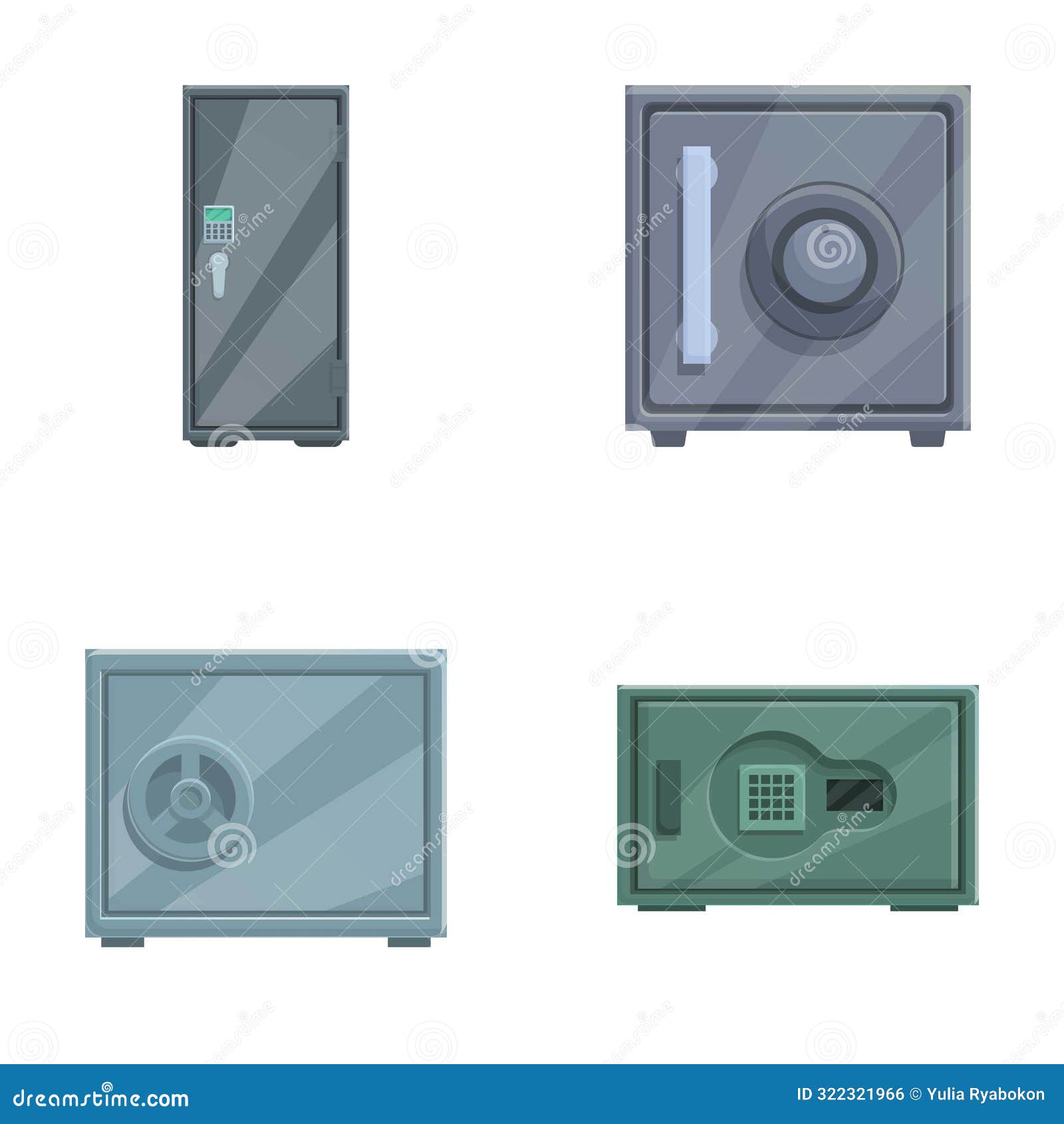 Set of Various Isolated Safes Icons Stock Vector - Illustration of armored, bank: 322321966