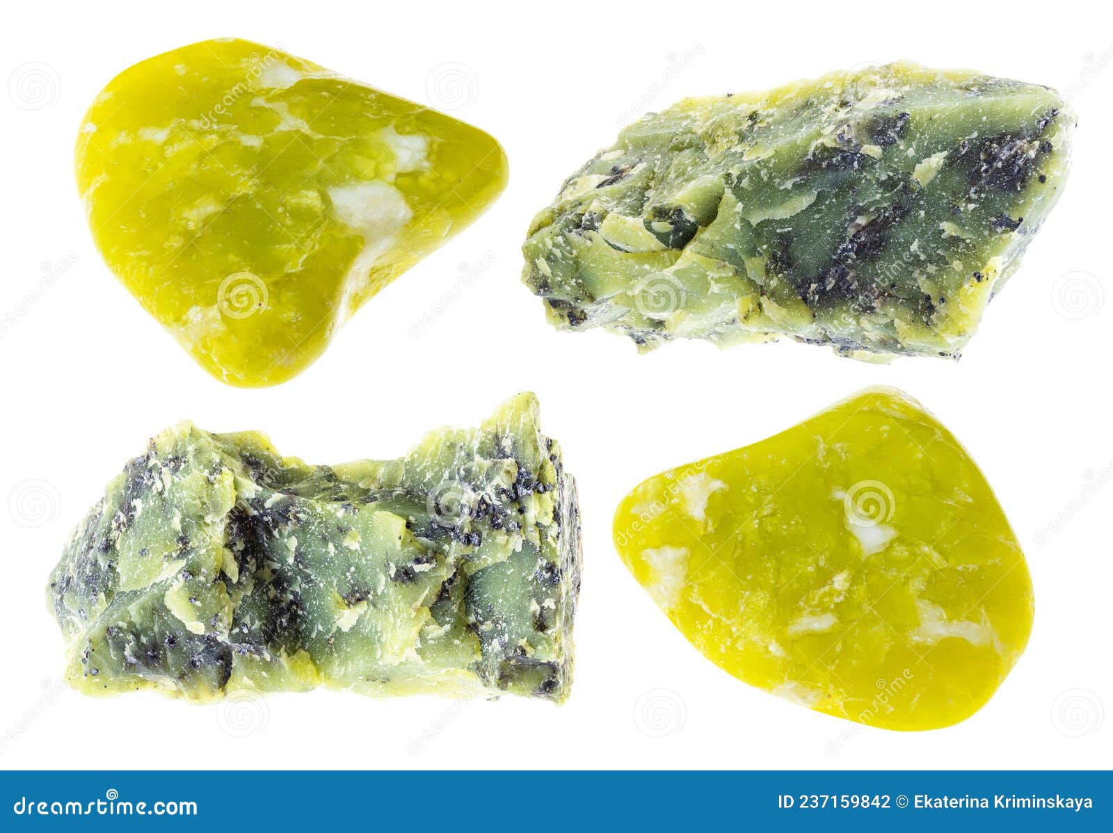 Set of Various Lizardite Stones Cutout on White Stock Photo - Image of gemstone, collage: 237159842