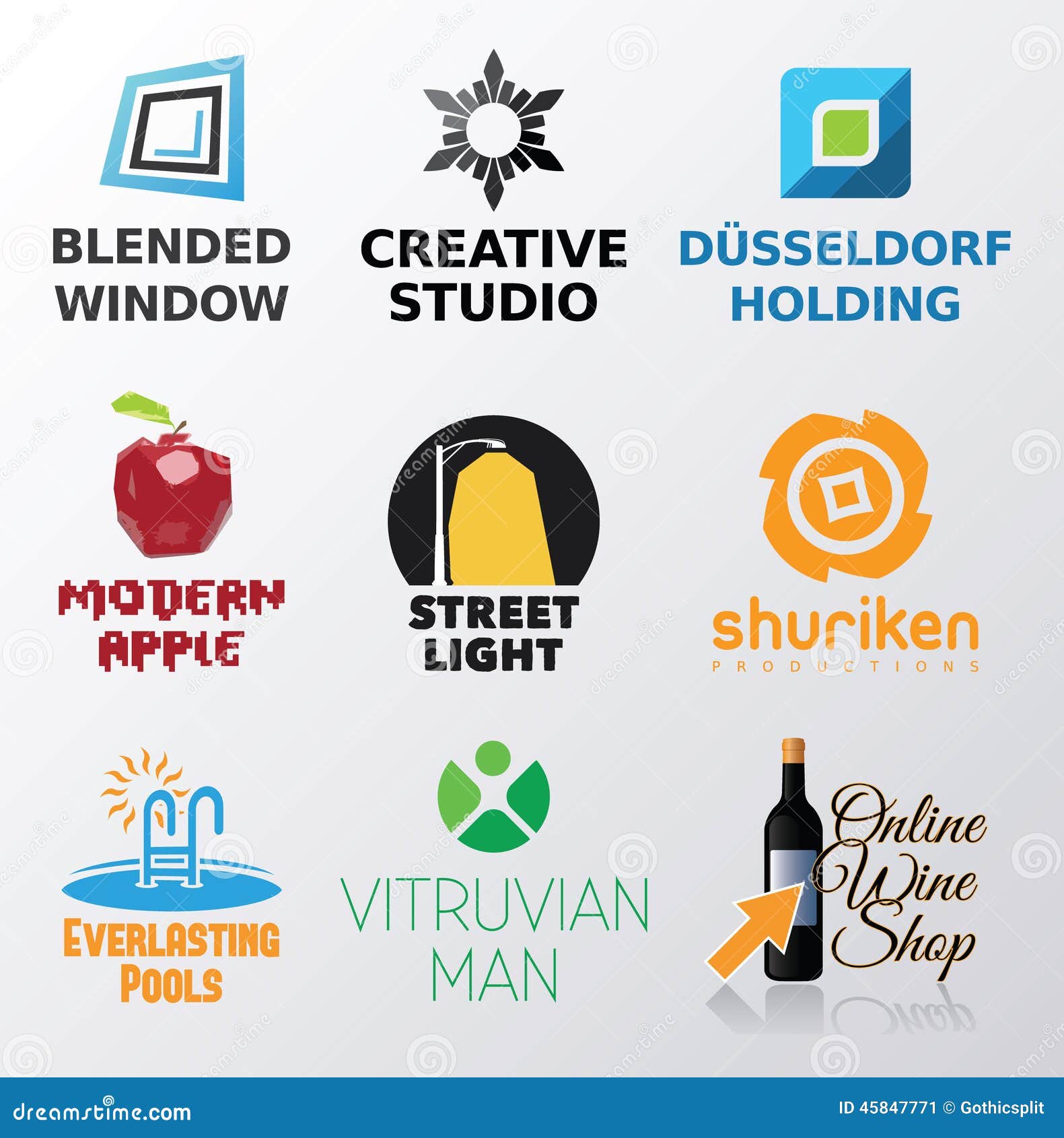 Set of Various Logo Inspired Shapes Stock Vector - Illustration of ...