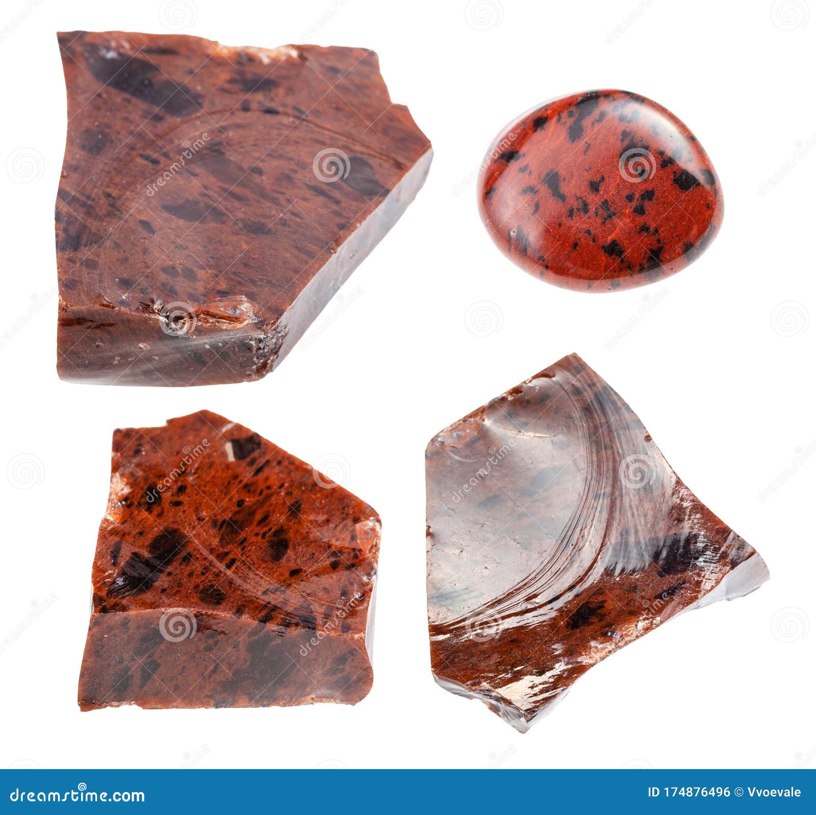 Set of Various Mahogany Obsidian Stones Isolated Stock Photo - Image of ...