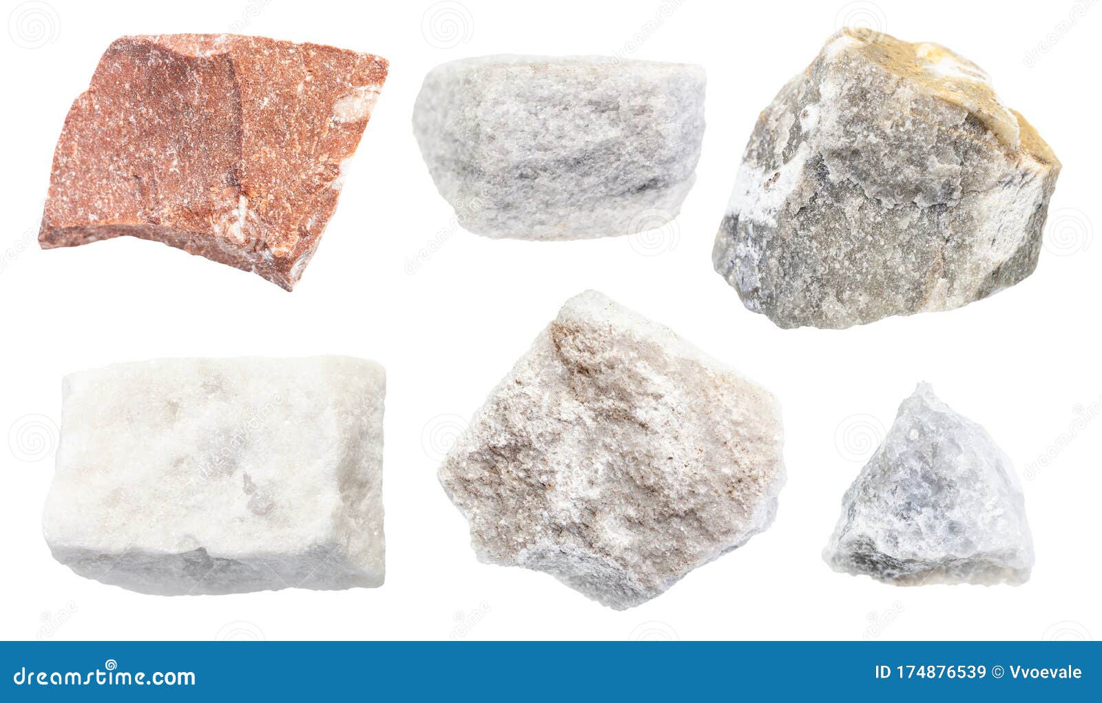 Set of Various Marble Rocks Isolated on White Stock Image - Image of ...