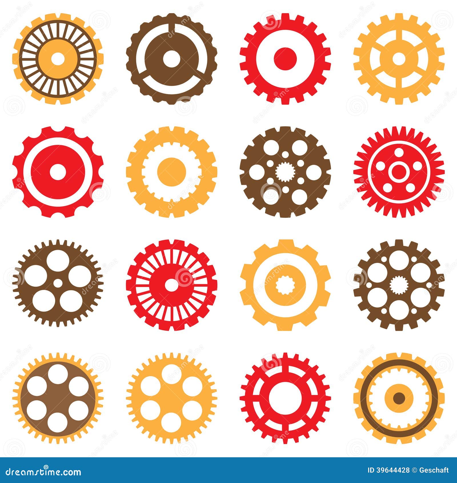 Set of Various Mechanical Gears Stock Vector - Illustration of cogwheel ...